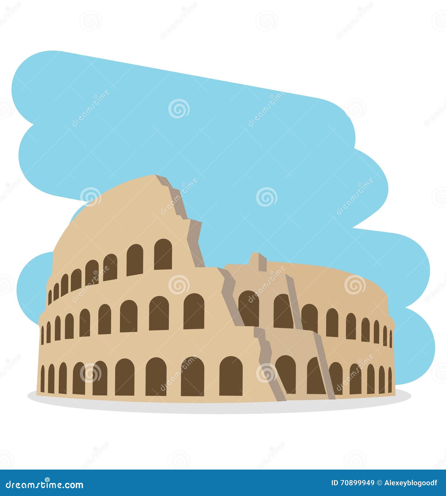 Coliseum Isolated Vector Illustration. Stock Vector - Illustration of ...