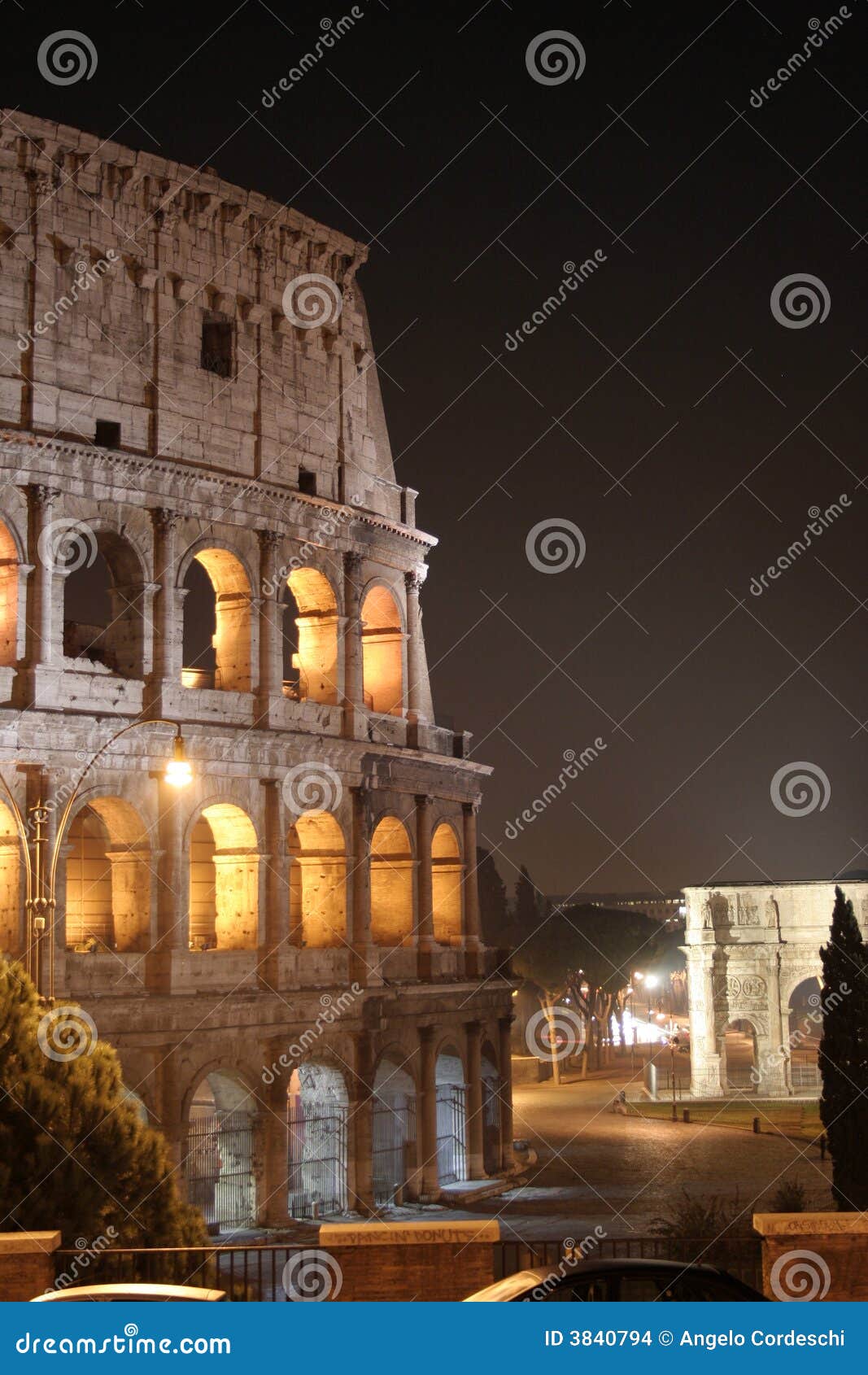 Coliseum Night (Colosseo - Rome - Italy) Stock Photo - Image of empire ...