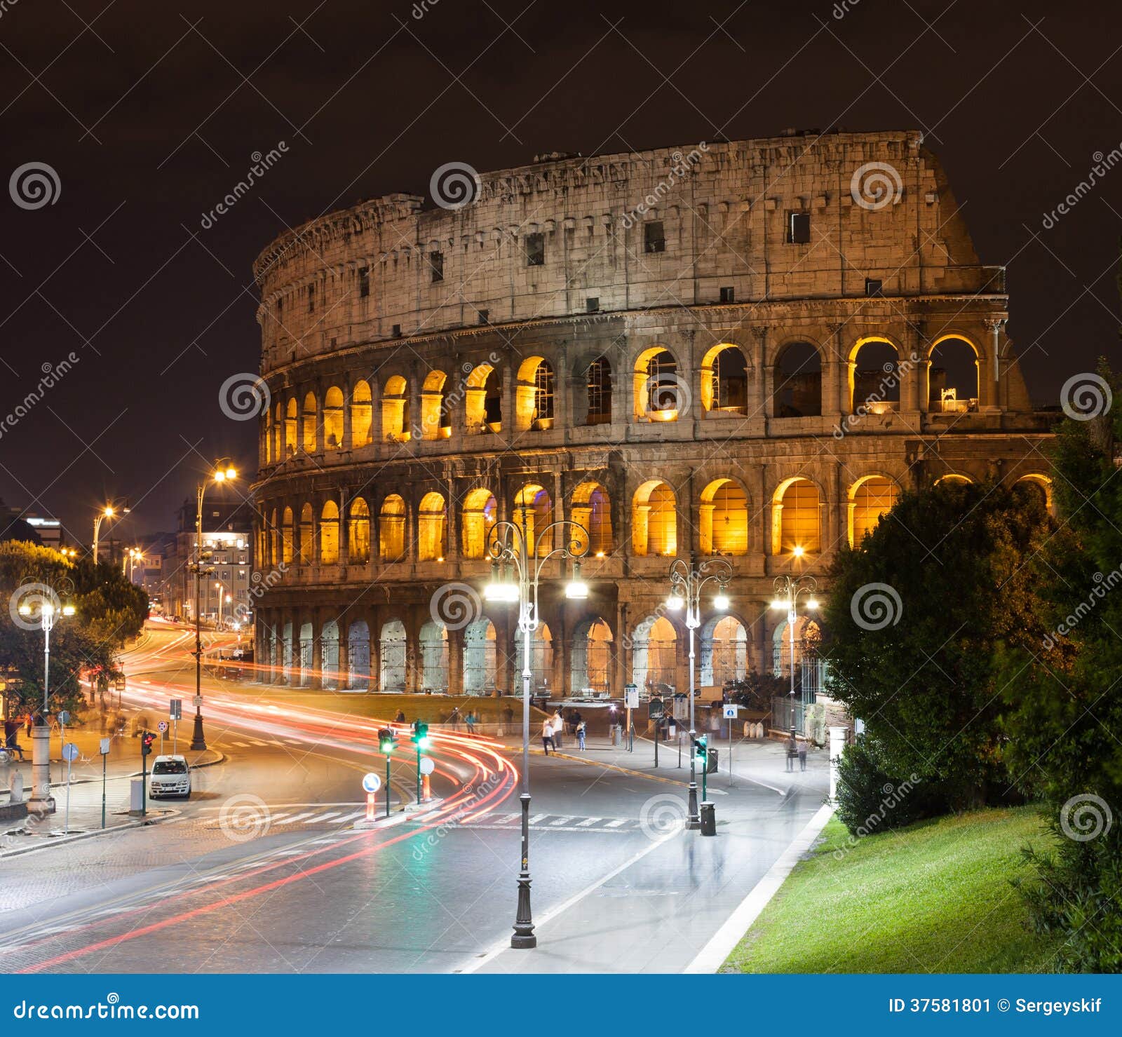 Coliseum at Night, Rome, Italy Stock Image - Image of rome, roma: 37581801