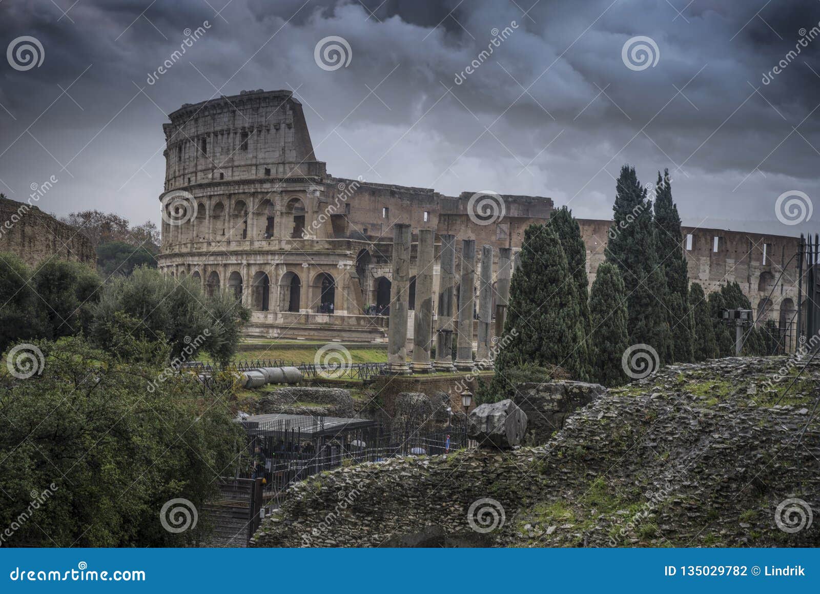 Coliseum stock photo. Image of monument, italy, stone - 135029782