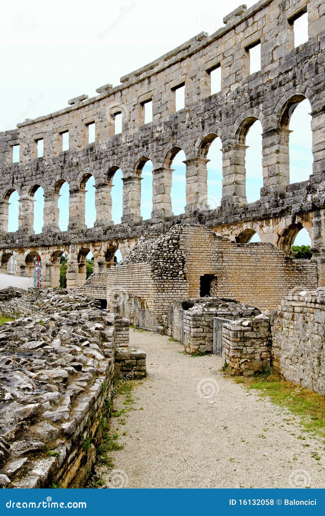 Coliseum Pula stock photo. Image of amphitheatre, historic - 16132058
