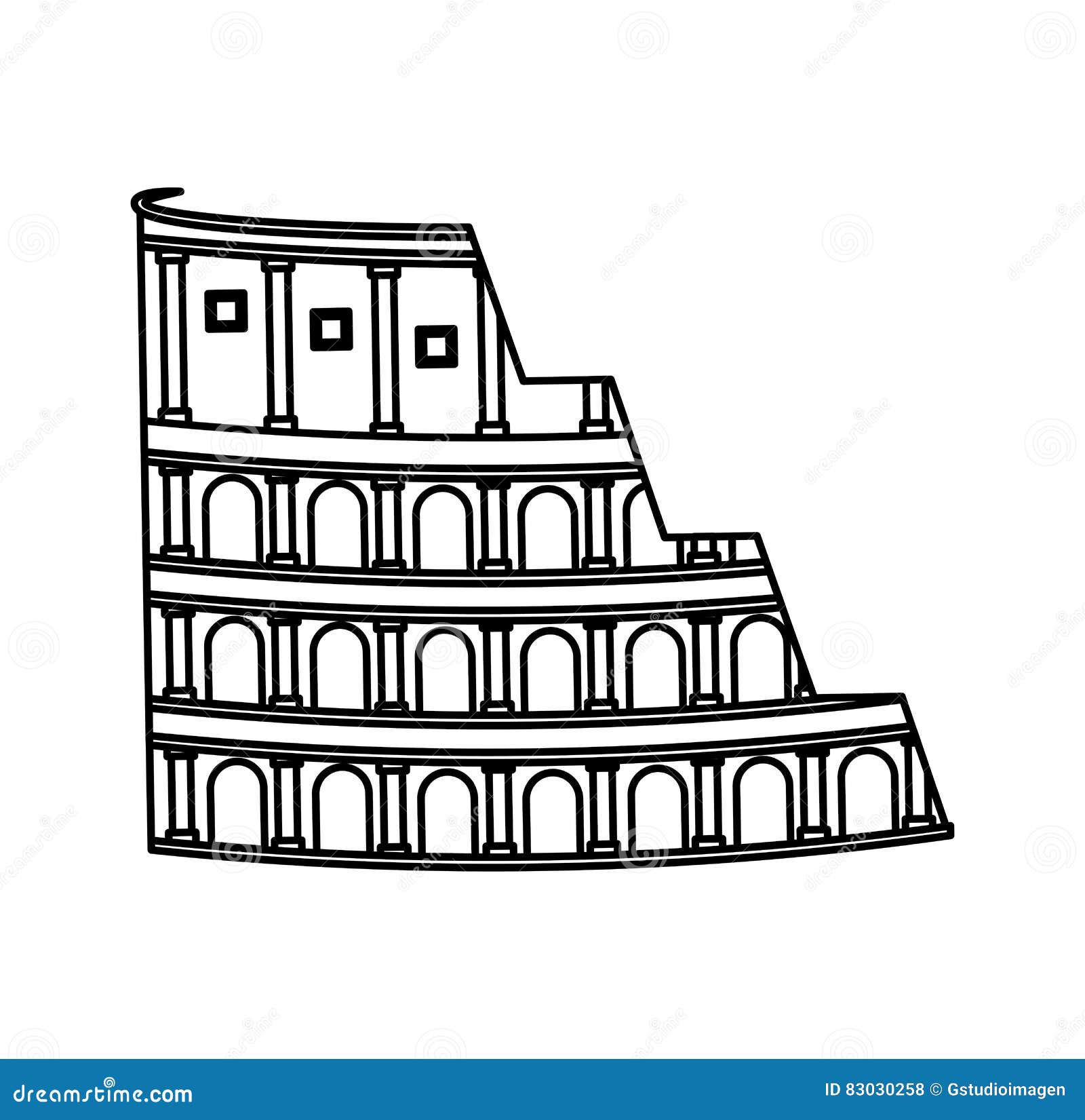 Coliseum Romein Isoleerde Pictogram Stock Illustratie - Illustration of ...