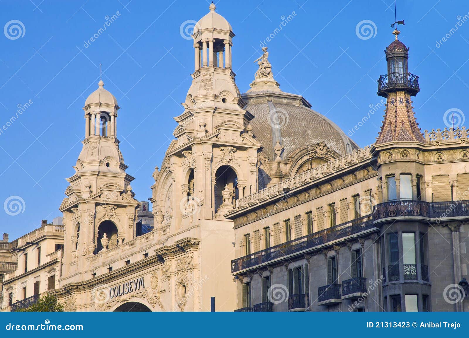 Coliseum Theatre at Barcelona, Spain Stock Image - Image of view ...