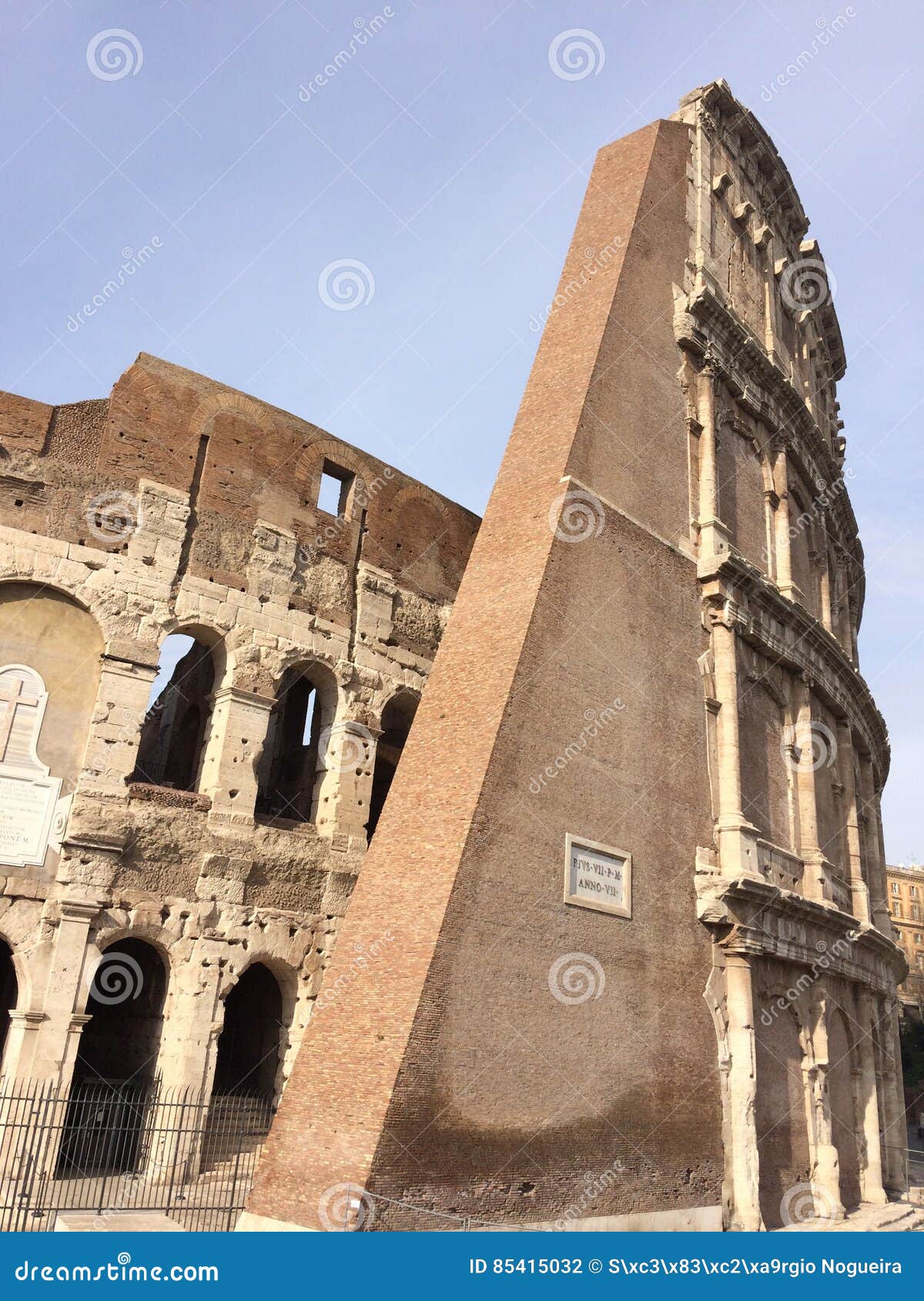 Coliseum walls stock photo. Image of ruins, facade, italy - 85415032