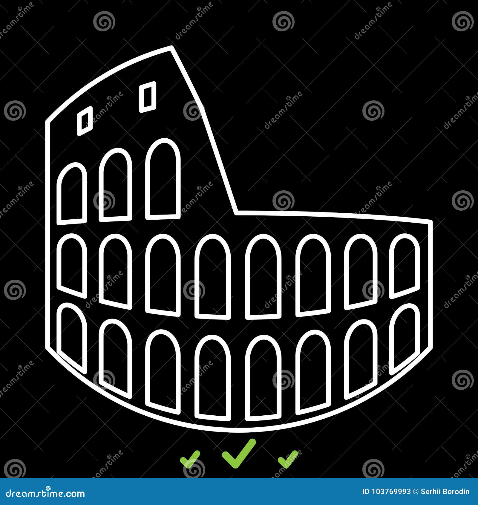 Coliseum it is White Icon . Stock Vector - Illustration of historic ...