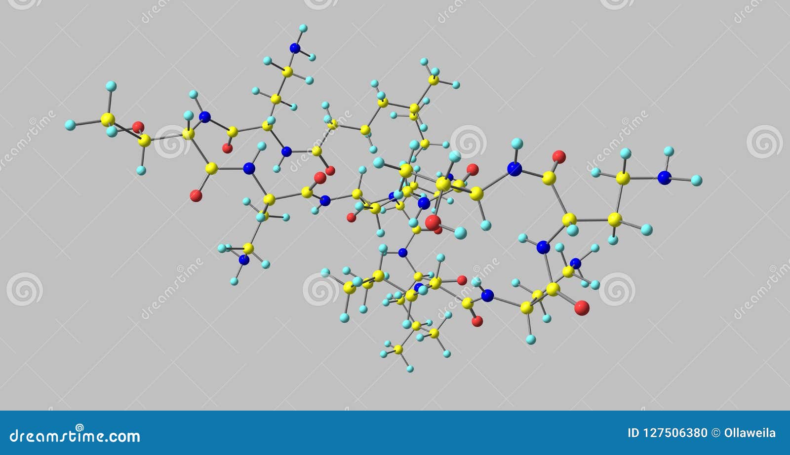 Colistin Molecular Structure Isolated on Grey Stock Illustration ...