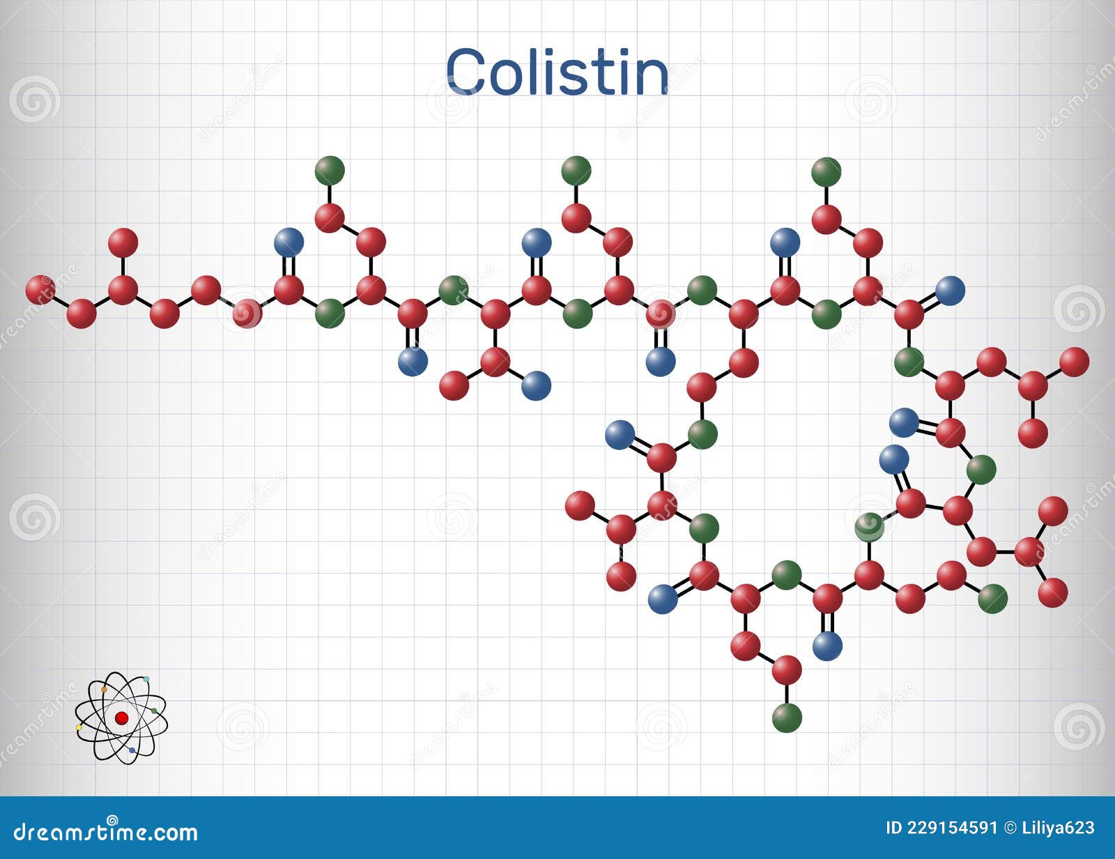 Colistin Antibiotic Drug Molecule. Skeletal Formula. Chemical Structure ...