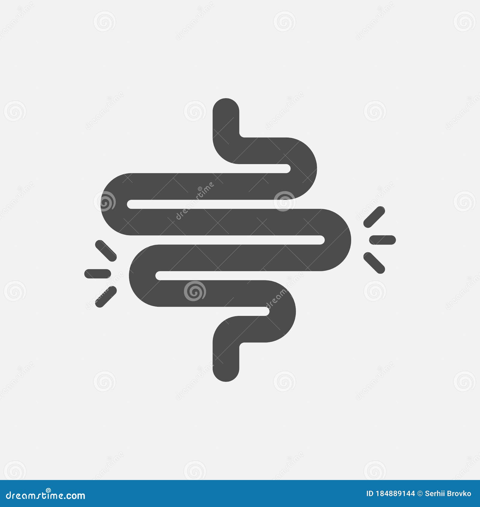 Colitis Vector Icon Set. Intestines Illustration Sign Collection. Colic ...