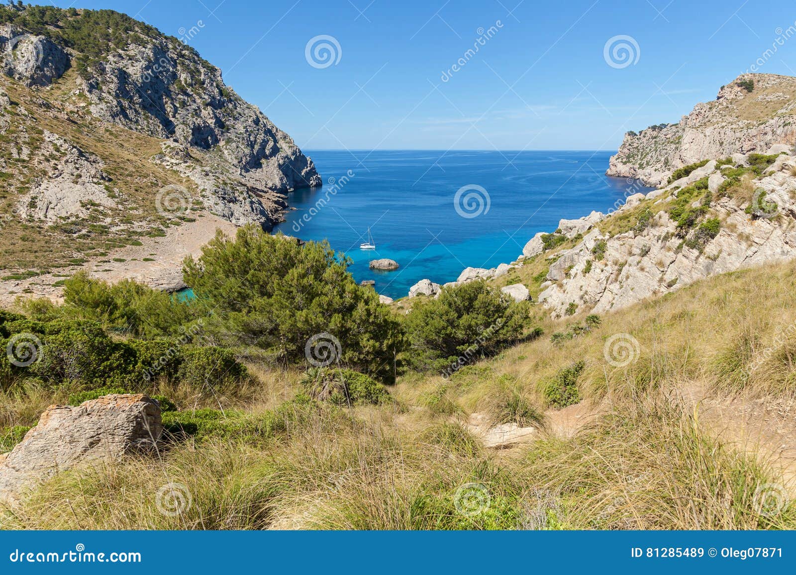 Coll Baix Beach. stock image. Image of beach, crystal - 81285489