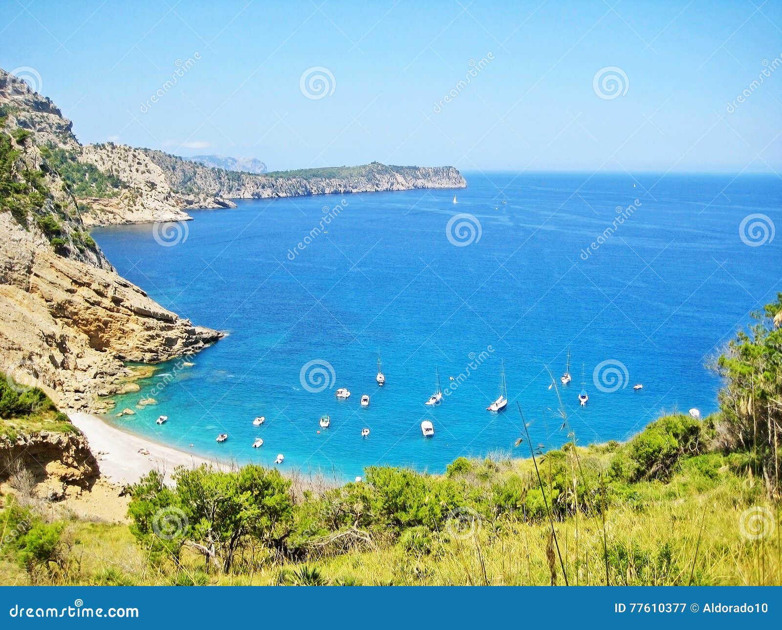 Coll Baix, Famous Bay / Beach in the North of Majorca Stock Image ...
