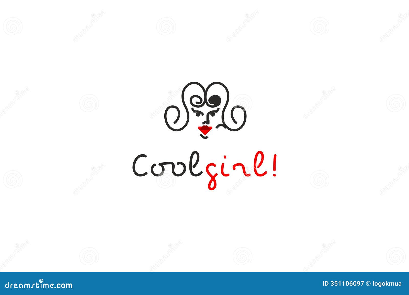 Coll girl logo stock vector. Illustration of woman, sample - 351106097