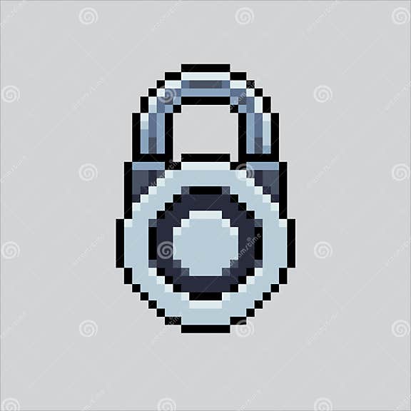 Pixel Art Padlock Illustration Vector for Game Design Stock ...