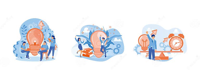 Collaborate on New Business Projects. People Develop New Ideas Stock ...