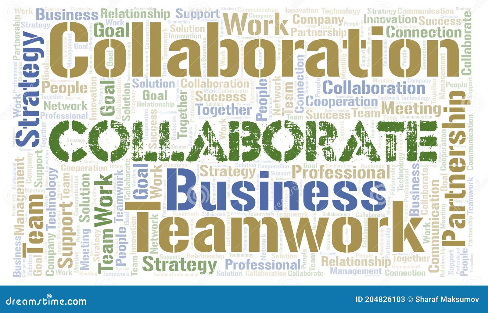 Collaborate Typography Word Cloud Create with the Text only. Stock ...