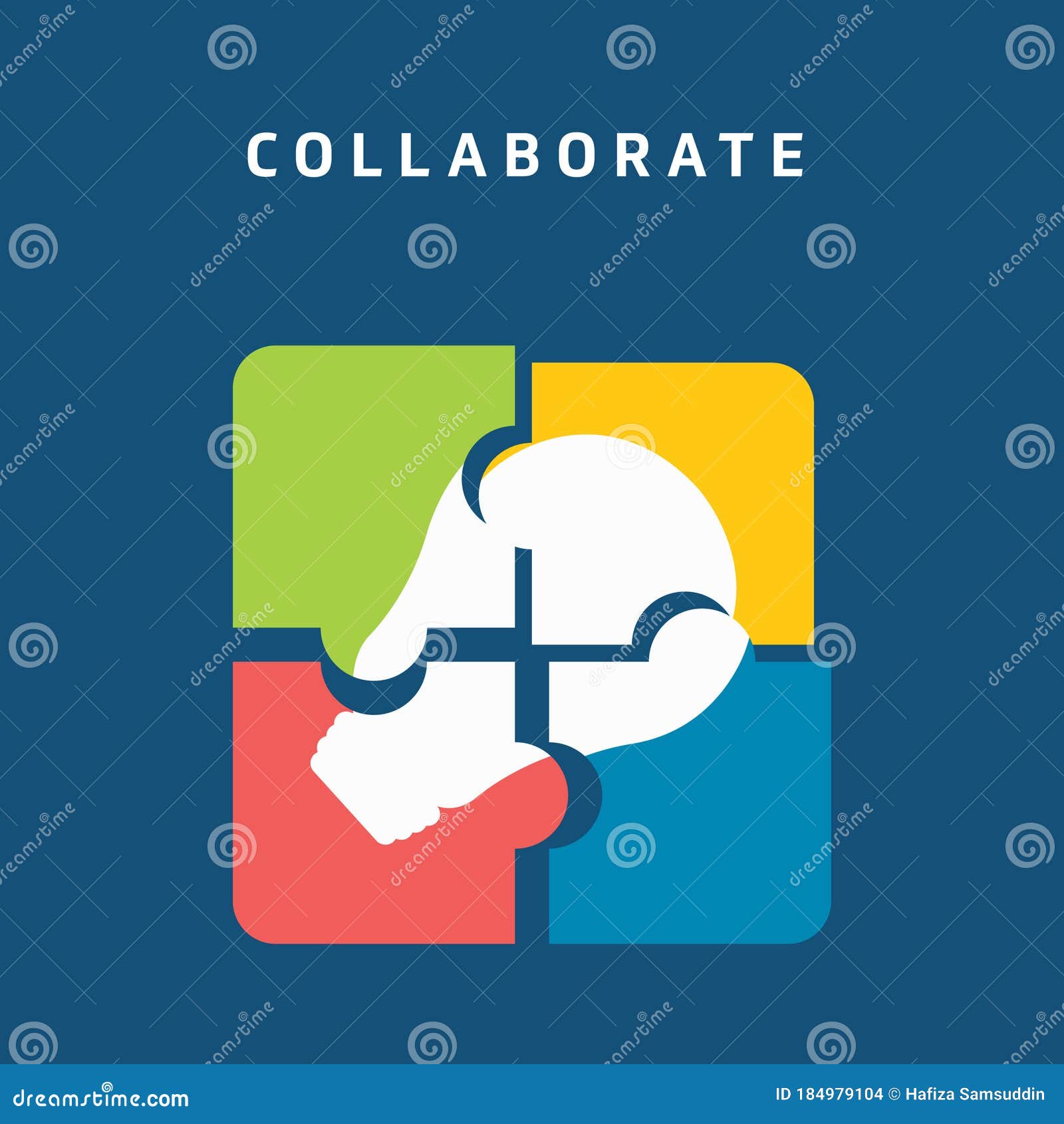 Collaborate. Vector Illustration Decorative Design Stock Illustration ...