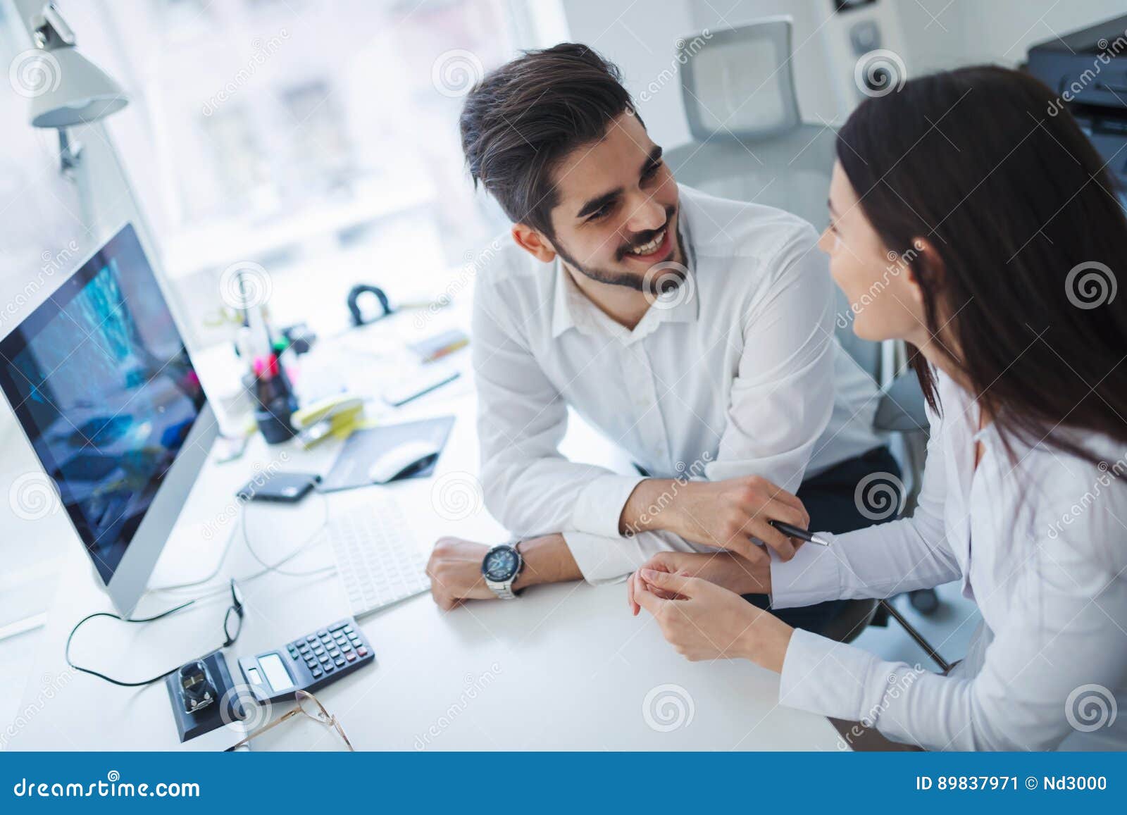 Collaborating Business Colleagues Discussing Future Plans Stock Image ...