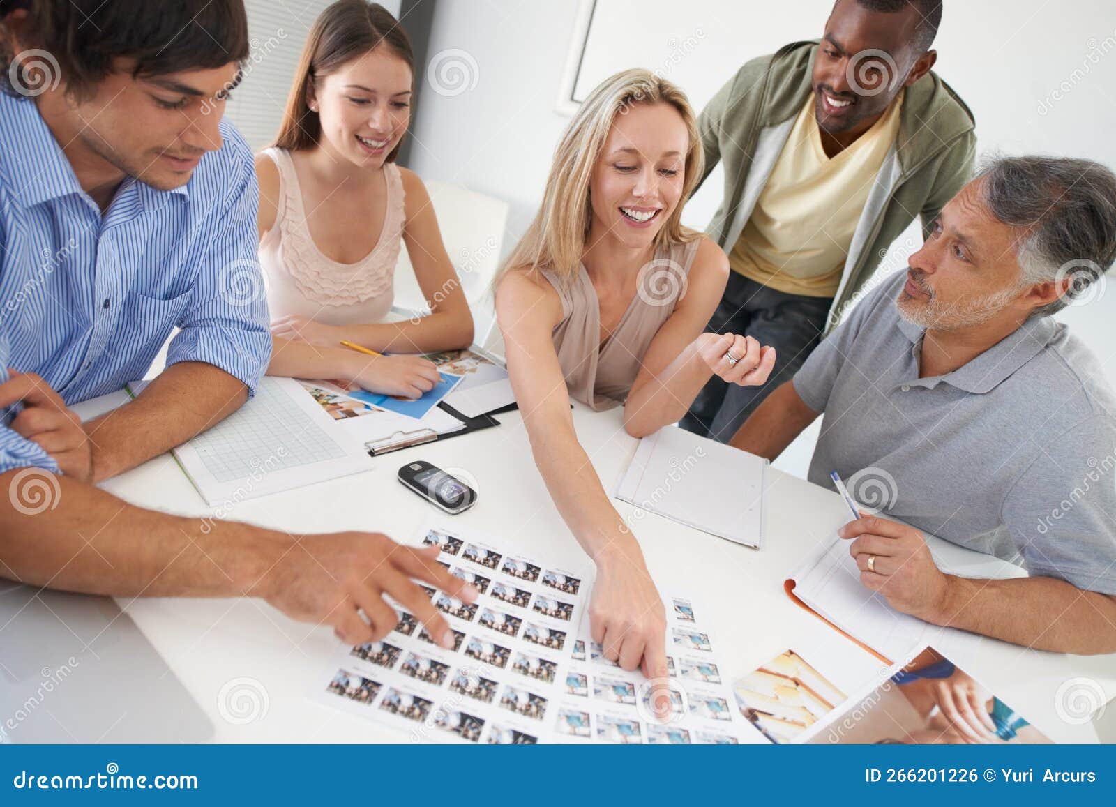 Collaborating on an Exciting Project. a Diverse Group of Business ...