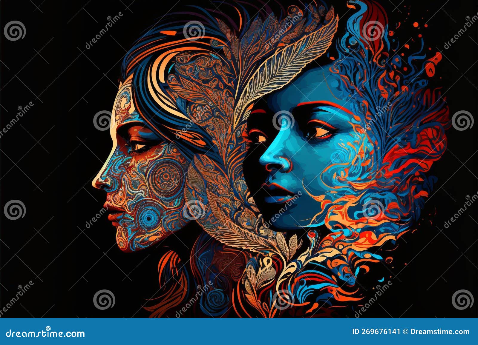 Collaboration Abstract Art Generative Ai Stock Illustration Illustration Of Collaborative