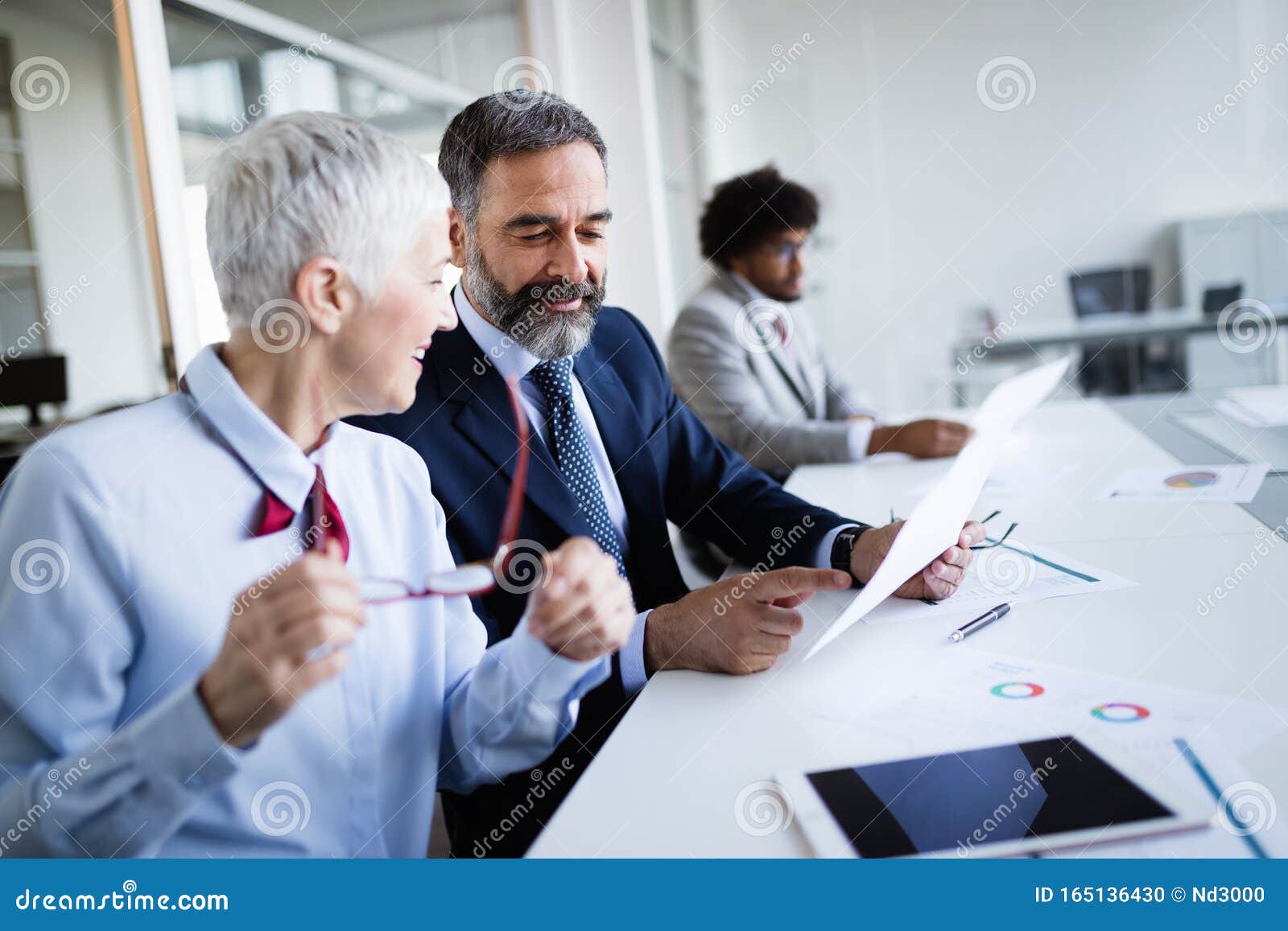 Collaboration and Analysis by Business People Working in Office Stock ...