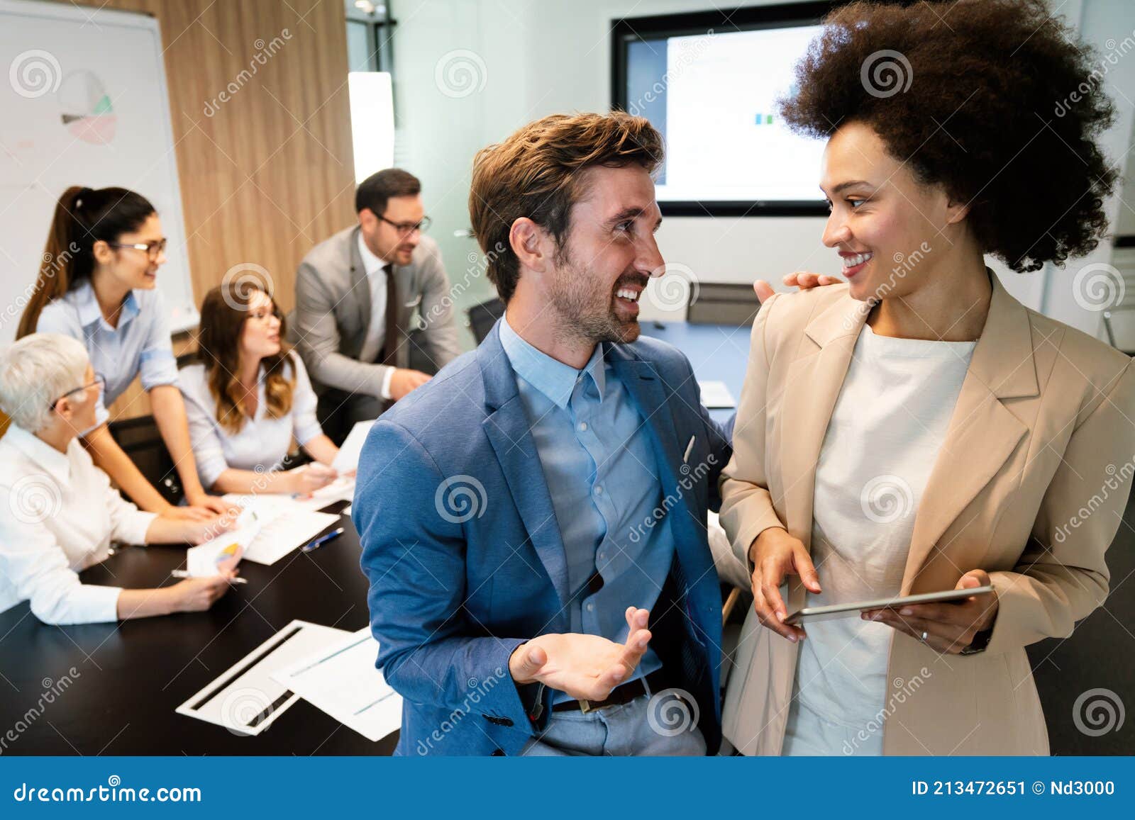 Collaboration and Analysis by Business People Working in Office Stock ...