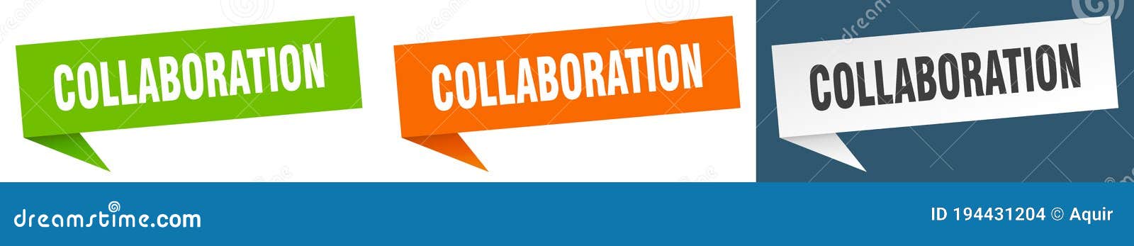 Collaboration Banner. Collaboration Speech Bubble Label Set Stock ...