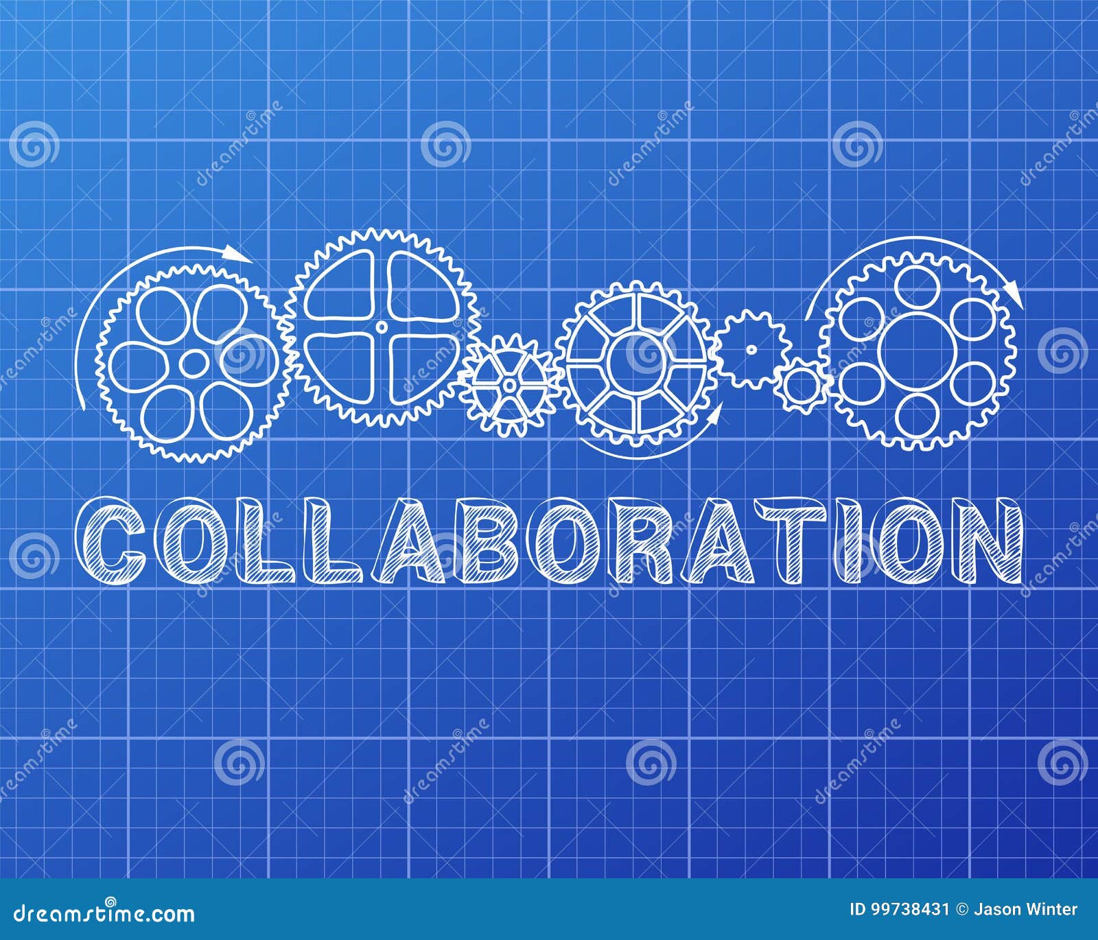 Collaboration Blueprint stock vector. Illustration of collaboration ...