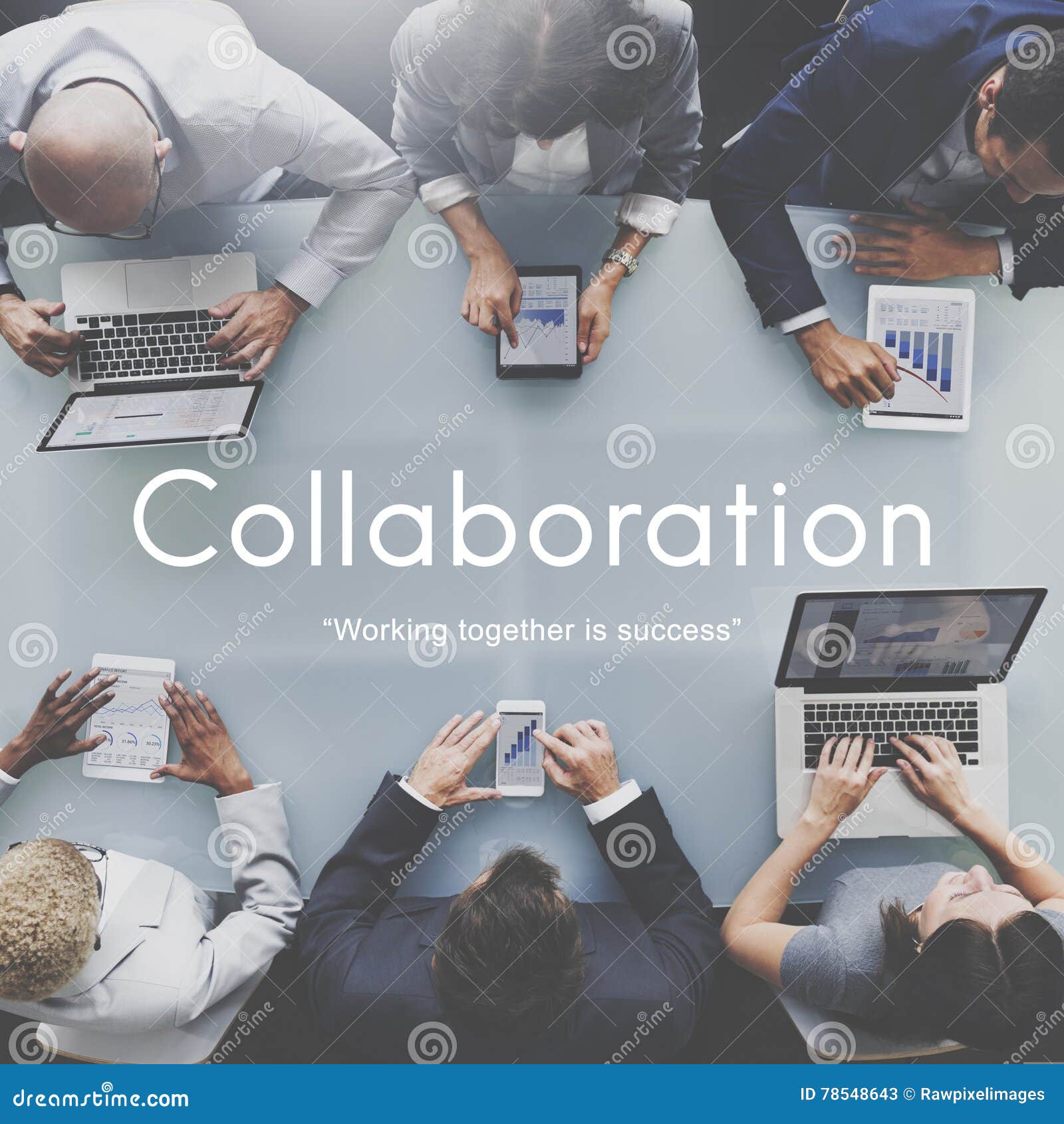 Collaboration Colleagues Cooperation Teamwork Concept Stock Image ...