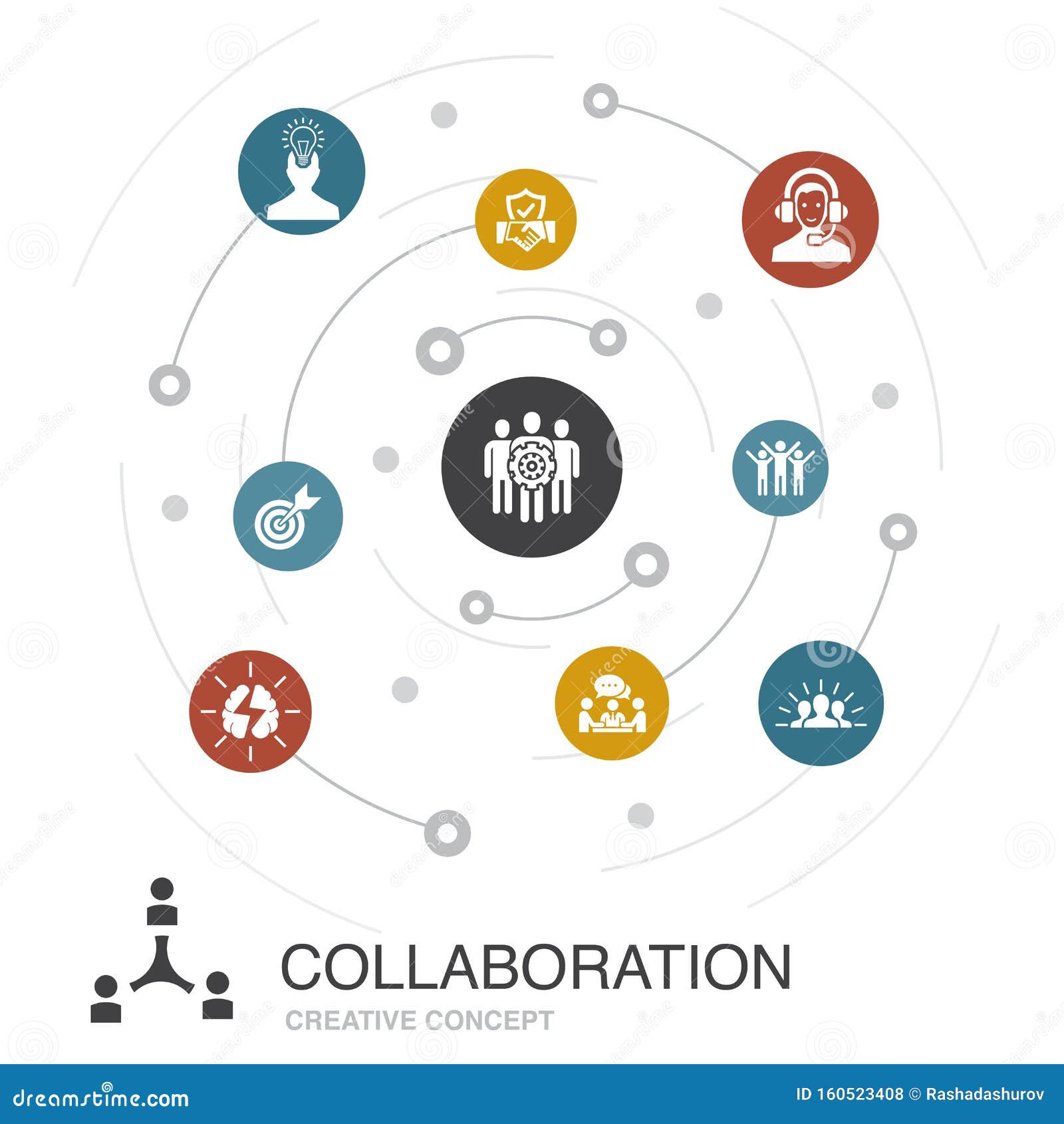 Collaboration Colored Circle Concept Stock Vector - Illustration of ...