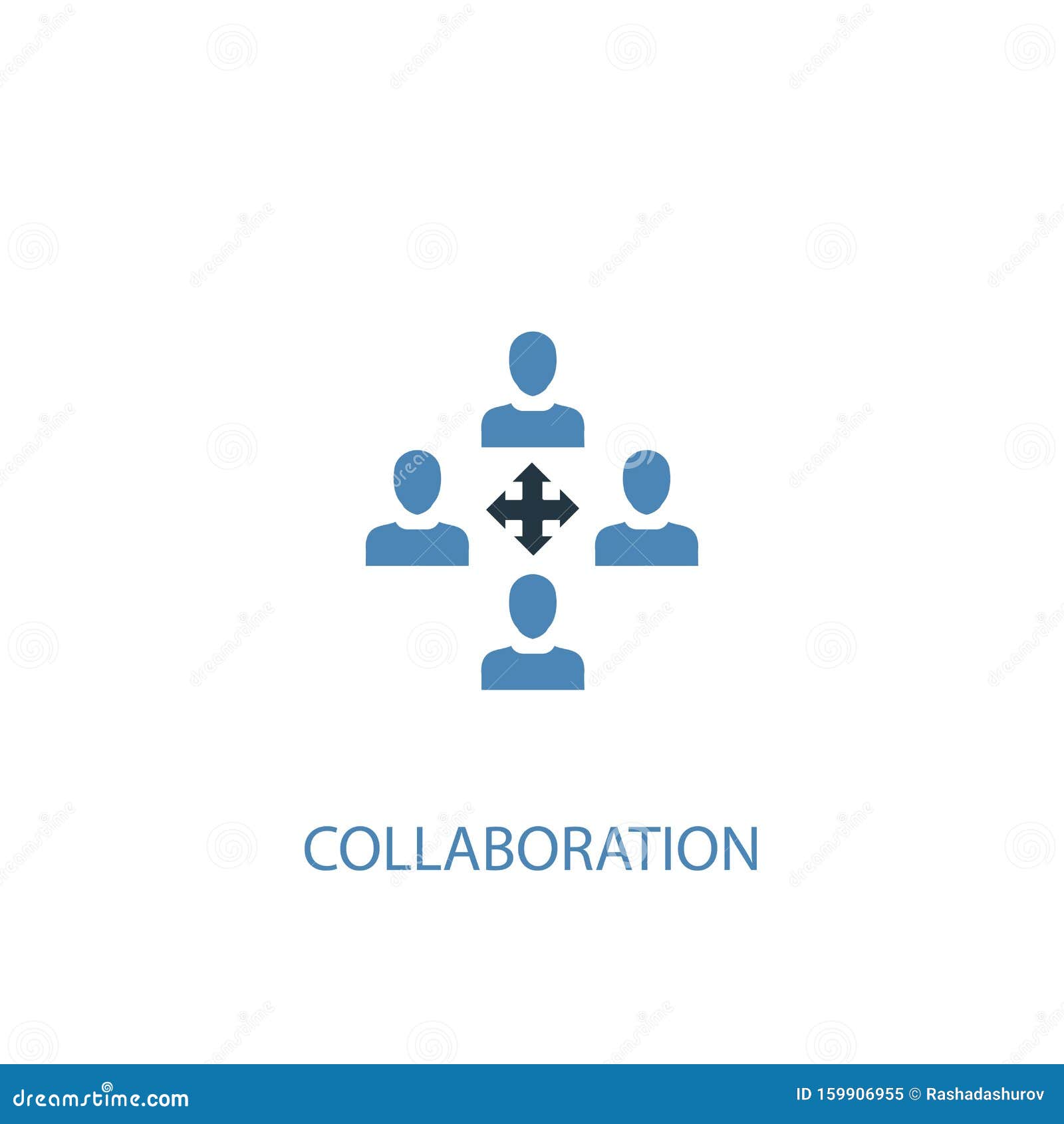 Collaboration Concept 2 Colored Icon Stock Vector - Illustration of ...