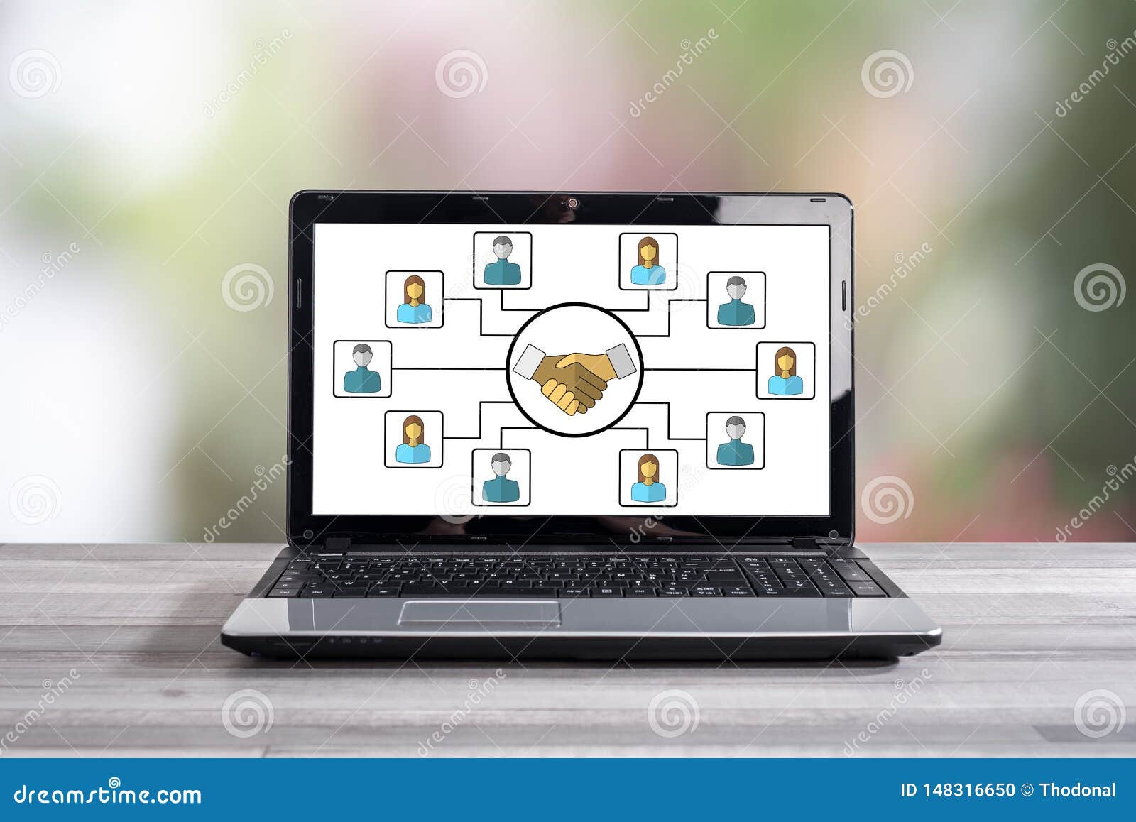 Collaboration Concept on a Laptop Screen Stock Photo - Image of deal ...