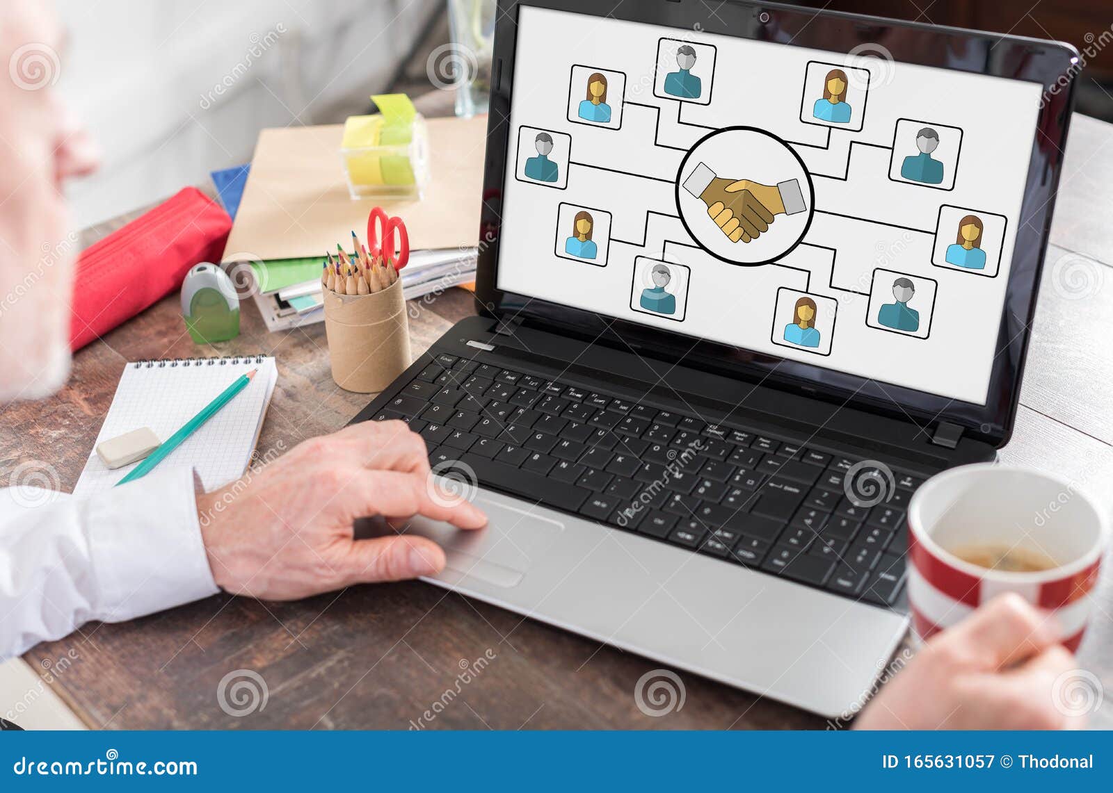 Collaboration Concept on a Laptop Screen Stock Image - Image of ...