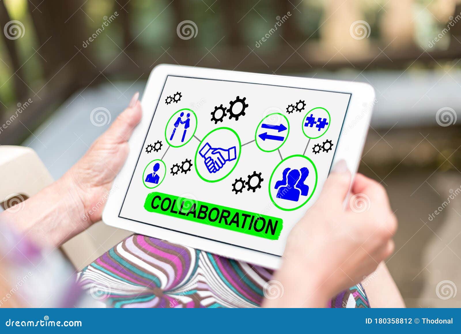 Collaboration Concept on a Tablet Stock Photo - Image of digital ...