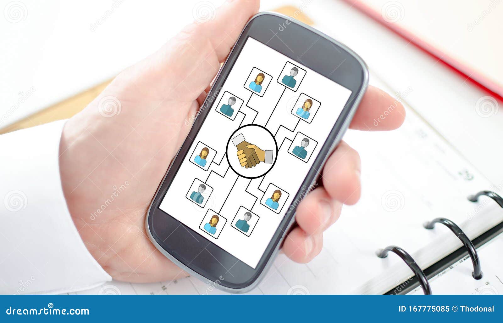 Collaboration Concept on a Smartphone Stock Image - Image of ...