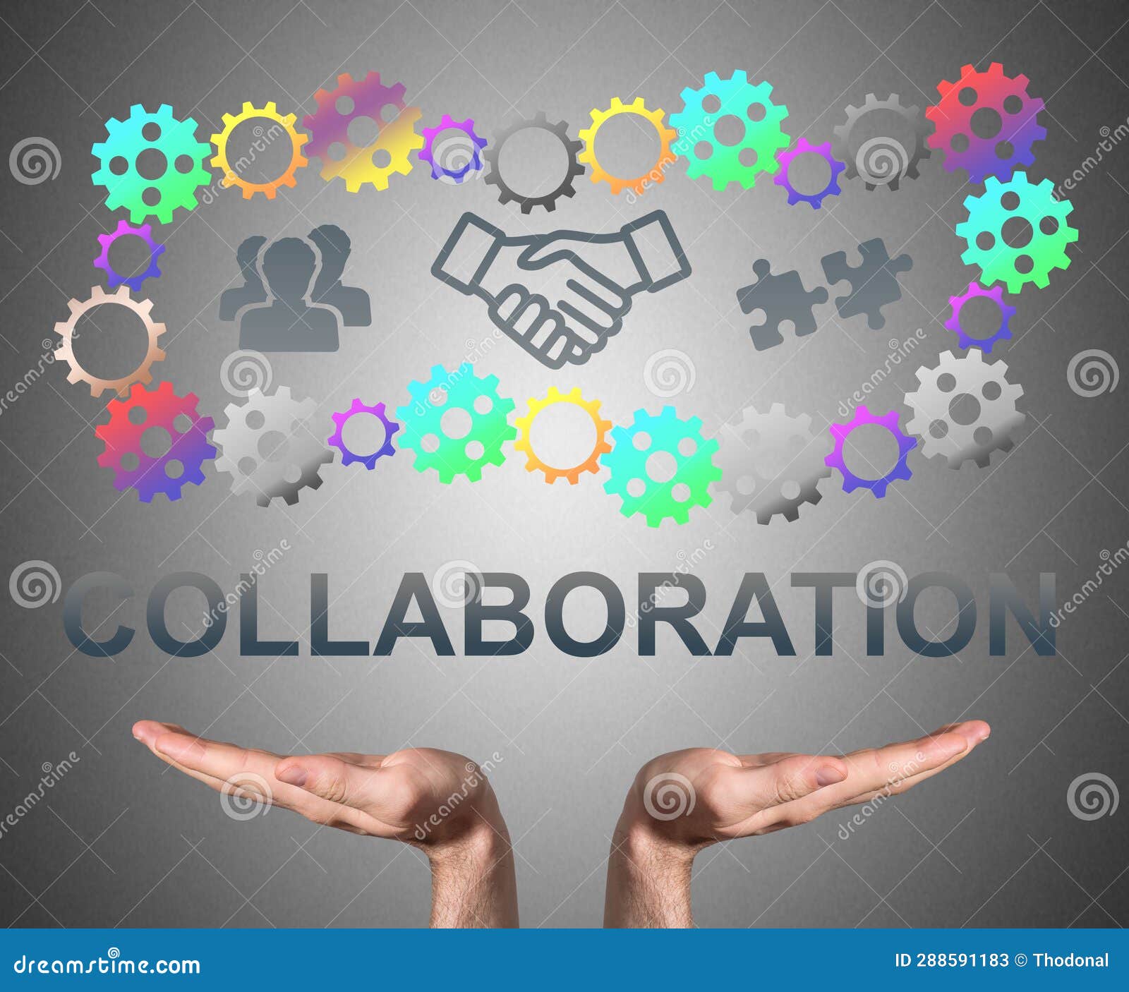 Collaboration Concept Sustained by Open Hands Stock Image - Image of ...