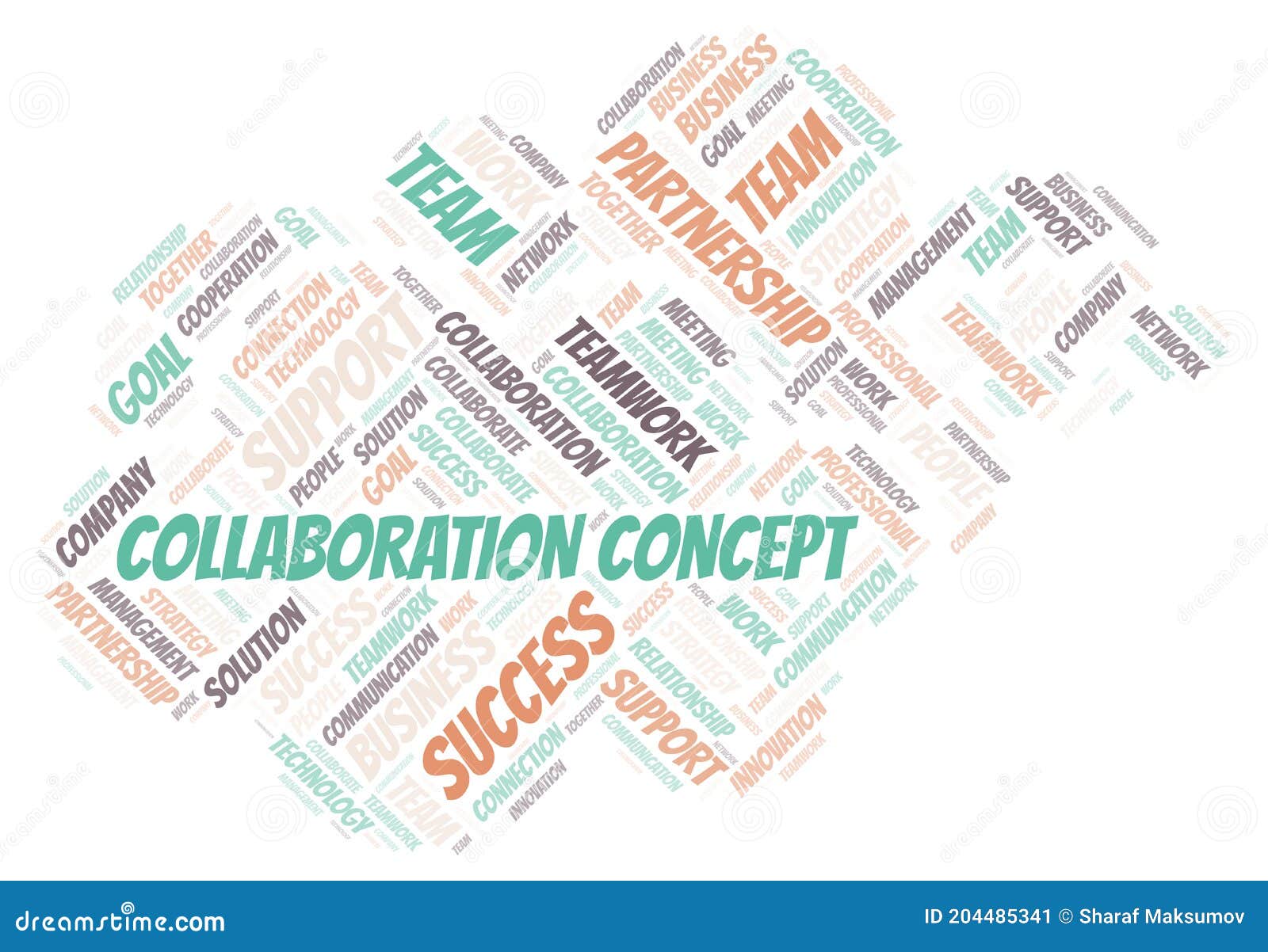 Collaboration Concept Typography Word Cloud Create with the Text only ...