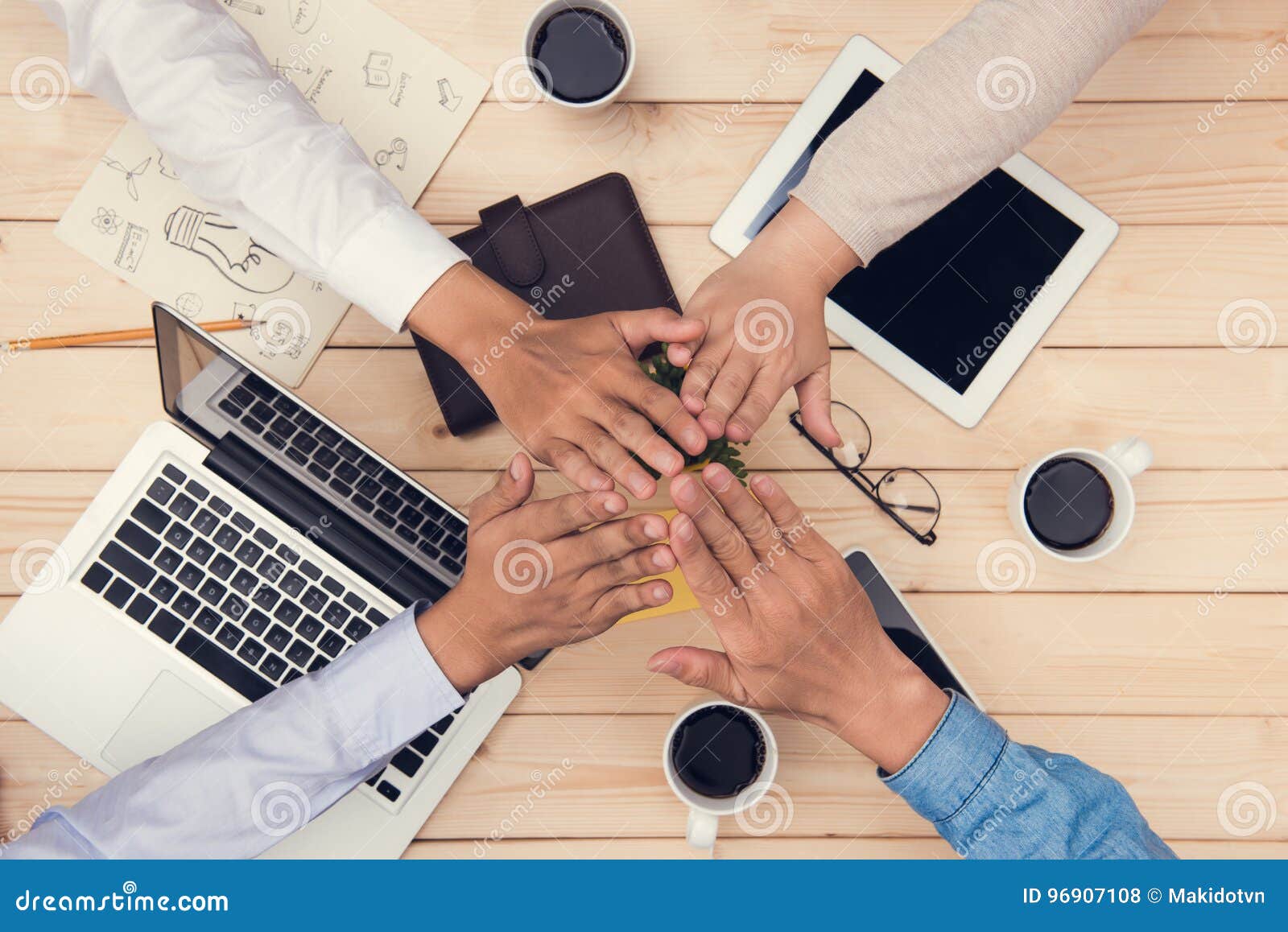 Collaboration Connection Team Brainstorming Inity. Teamwork Stacking ...