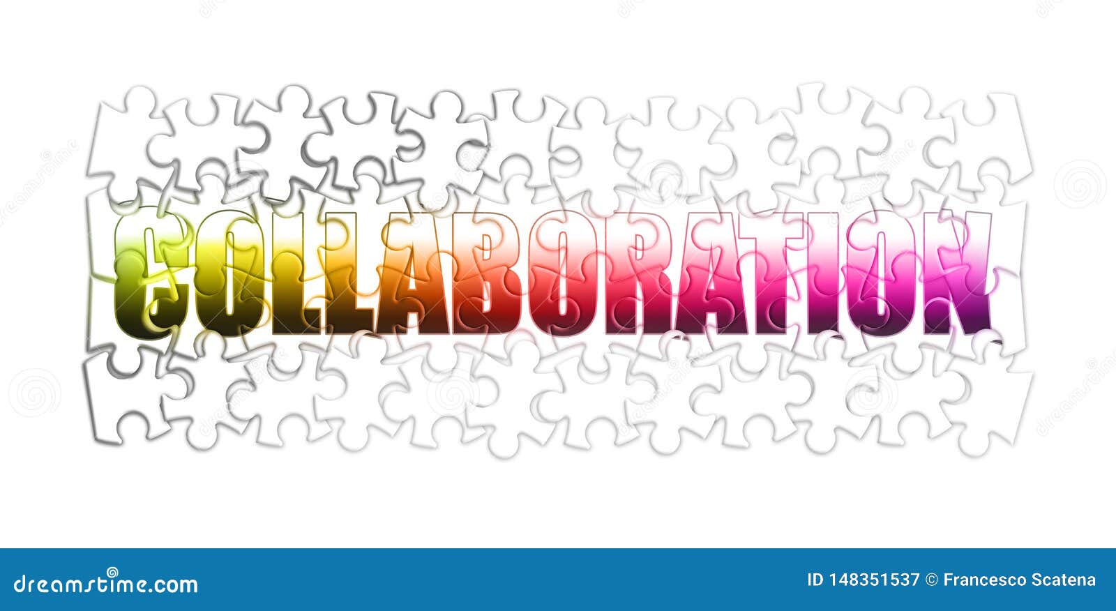 Collaboration and Cooperation Concept in Puzzle Shape Stock ...