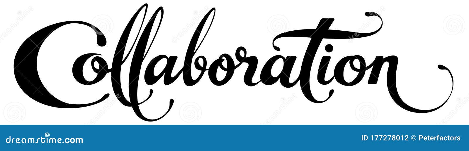 Collaboration - Custom Calligraphy Text Stock Vector - Illustration of ...
