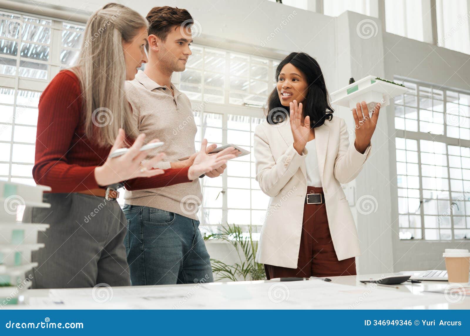 Collaboration, Discussion and Model with Architect People in Office ...