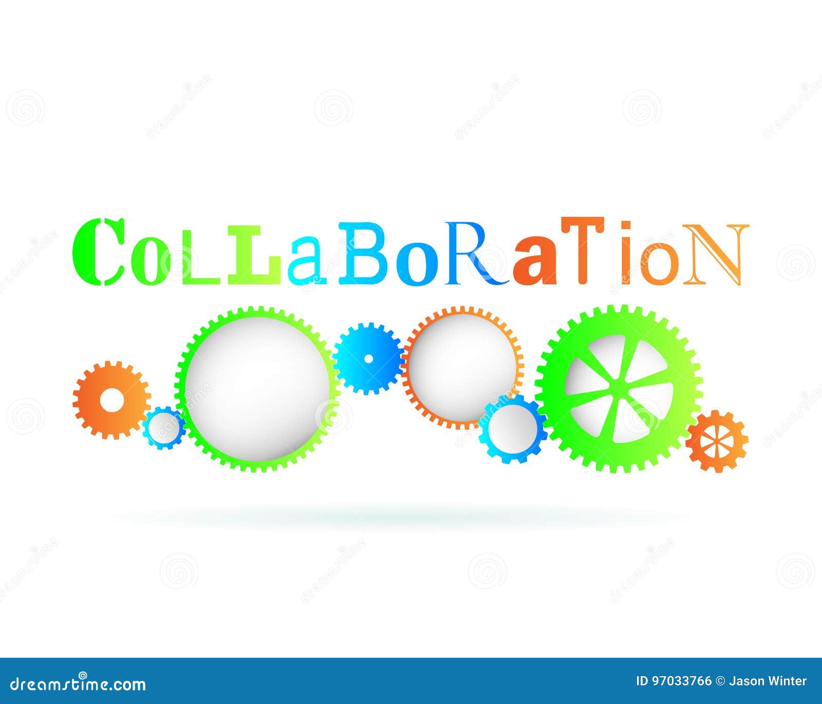 Collaboration Gears stock vector. Illustration of combined - 97033766