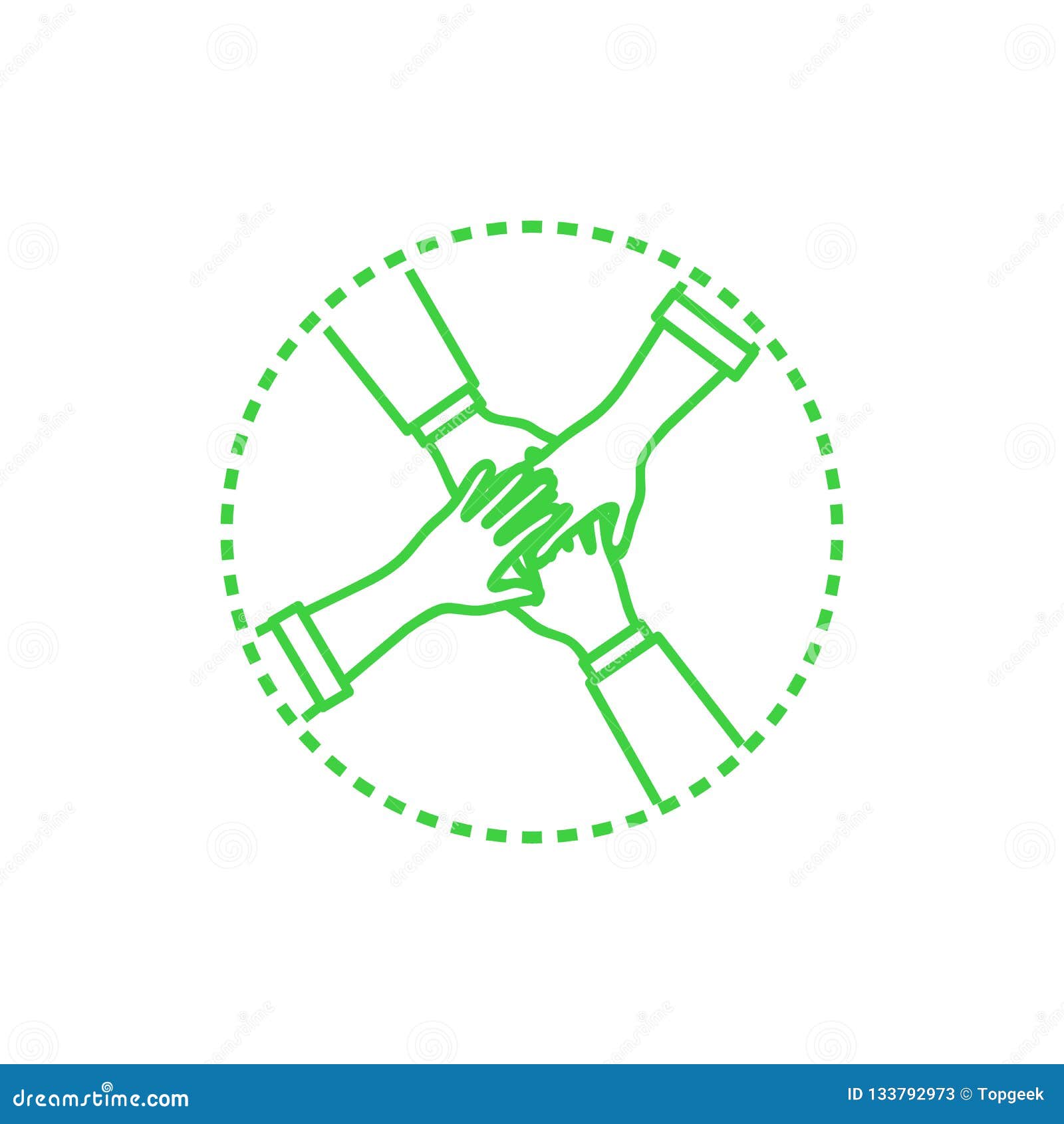 Collaboration Hands Teamwork Rounded Icon Vector Stock Vector ...