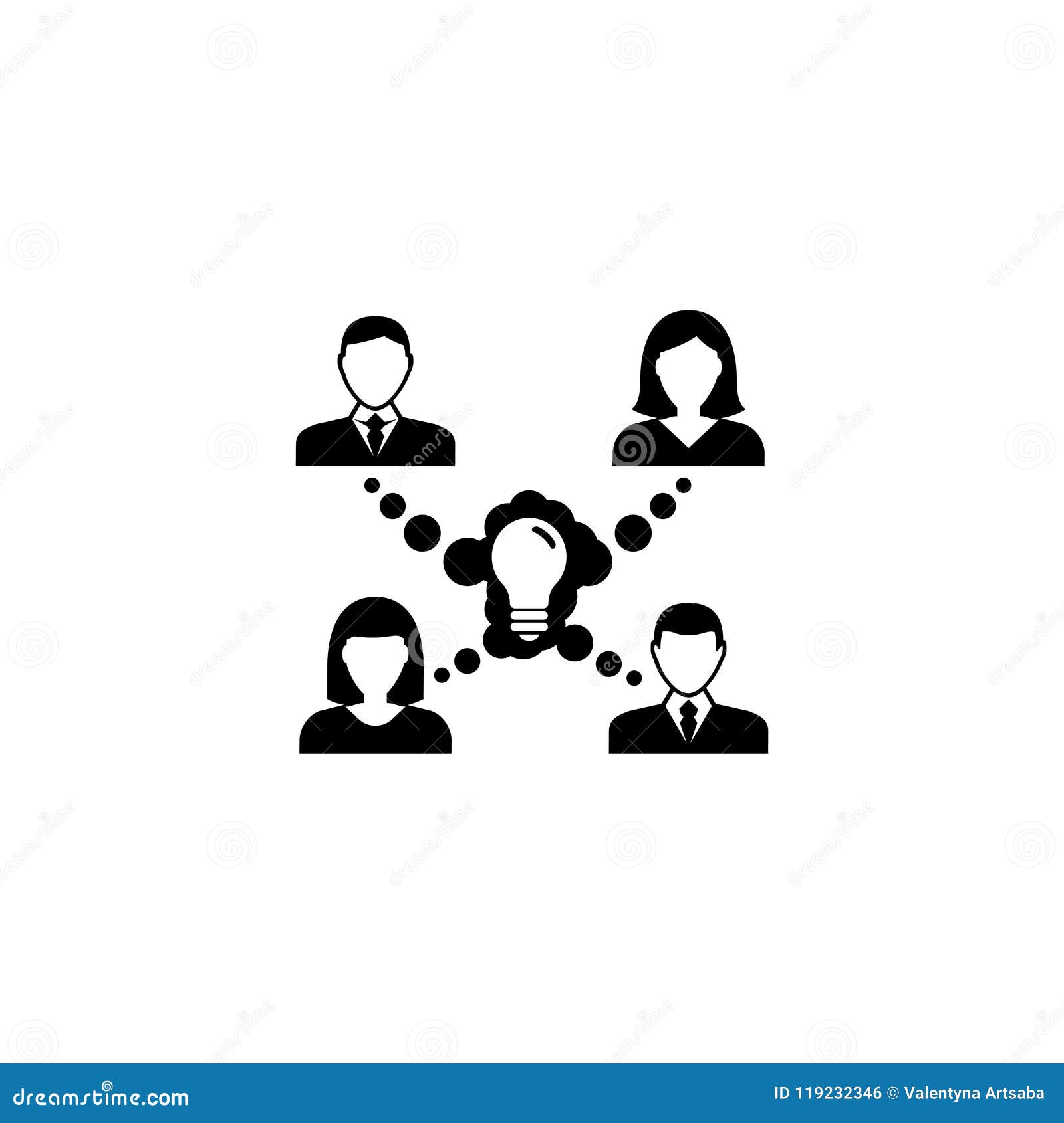 Collaboration Idea Icon Vector Set. Entrepreneurship Illustration Sign ...