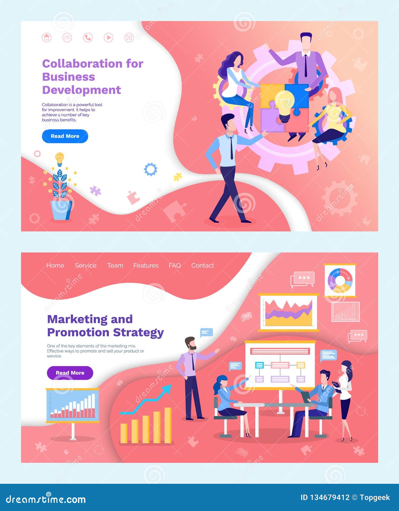 Collaboration Idea, Marketing Promotion Strategy Stock Vector ...