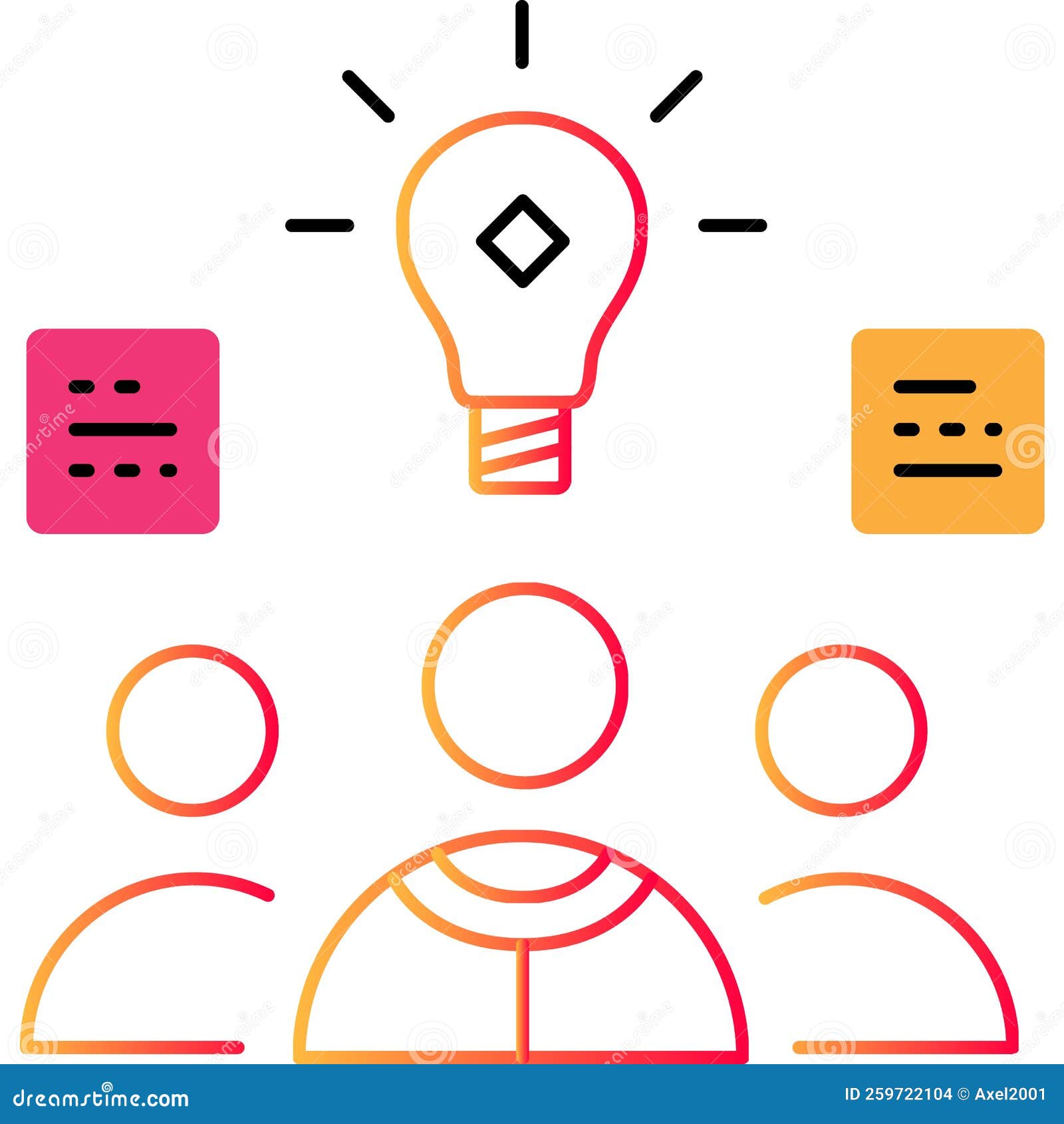 Collaboration Idea Outline Icon Vector Team Work Stock Illustration ...