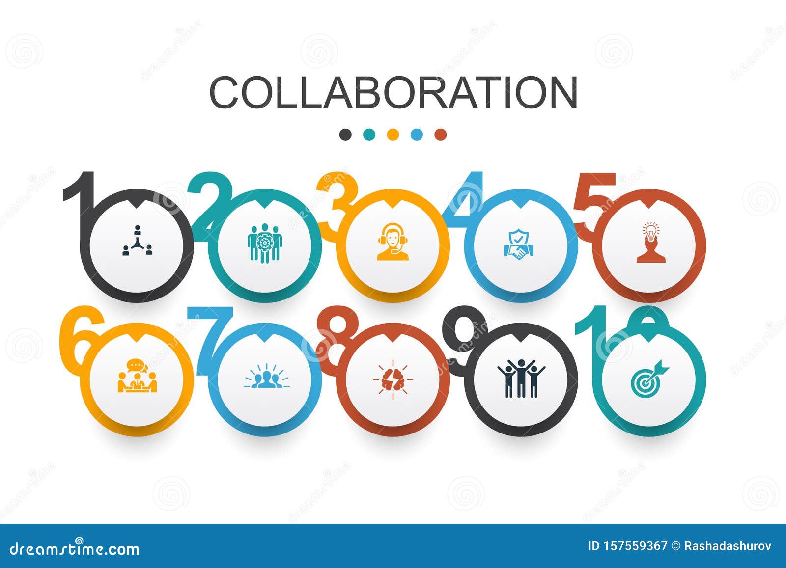 Collaboration Infographic Design Stock Vector - Illustration of ...