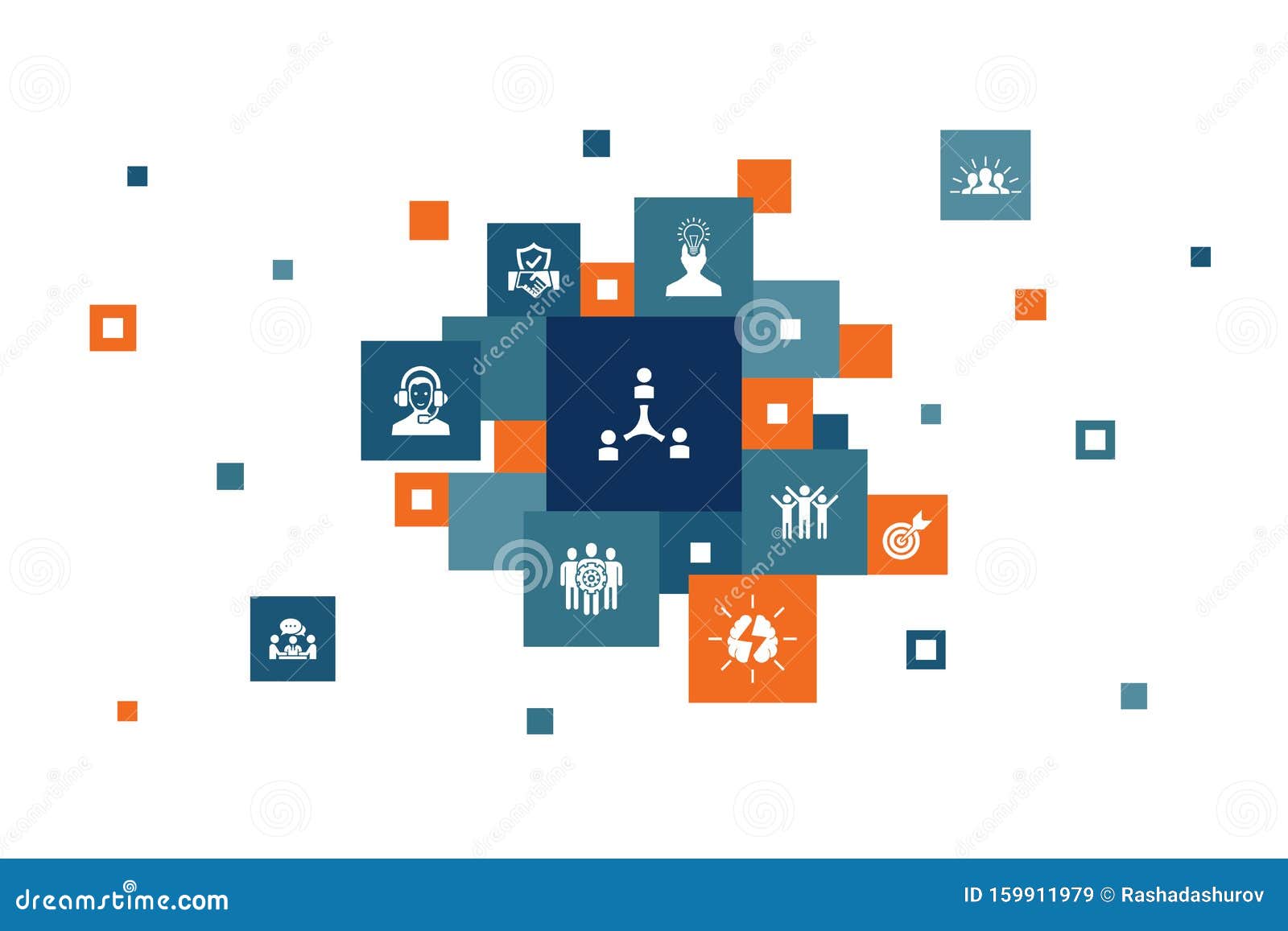 Collaboration Infographic 10 Steps Pixel Stock Vector - Illustration of ...