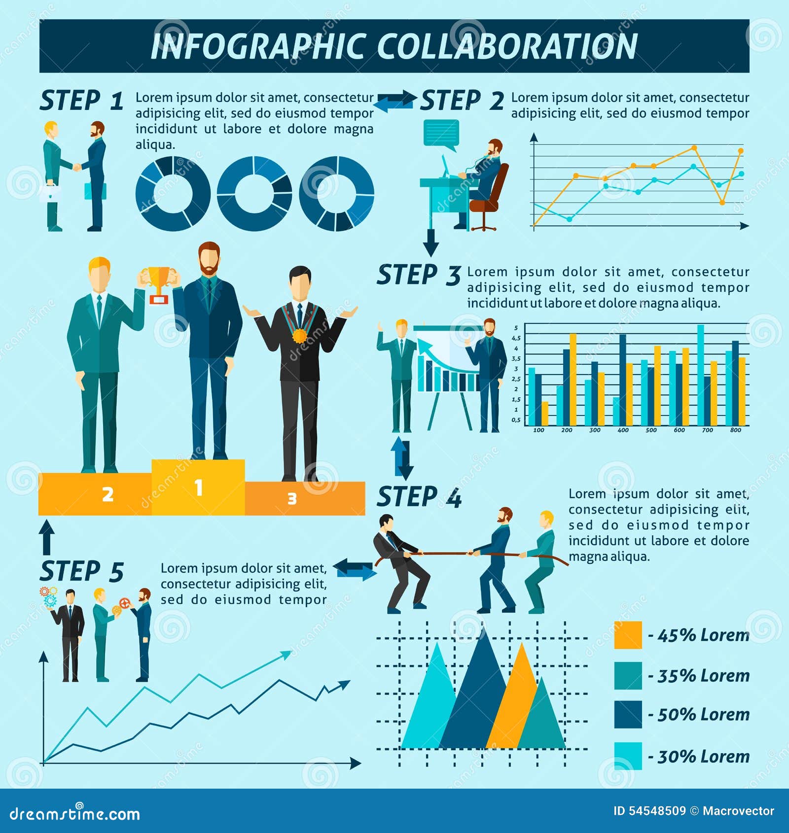 Workforce Infographics Linear Icons Collection Stock Image ...