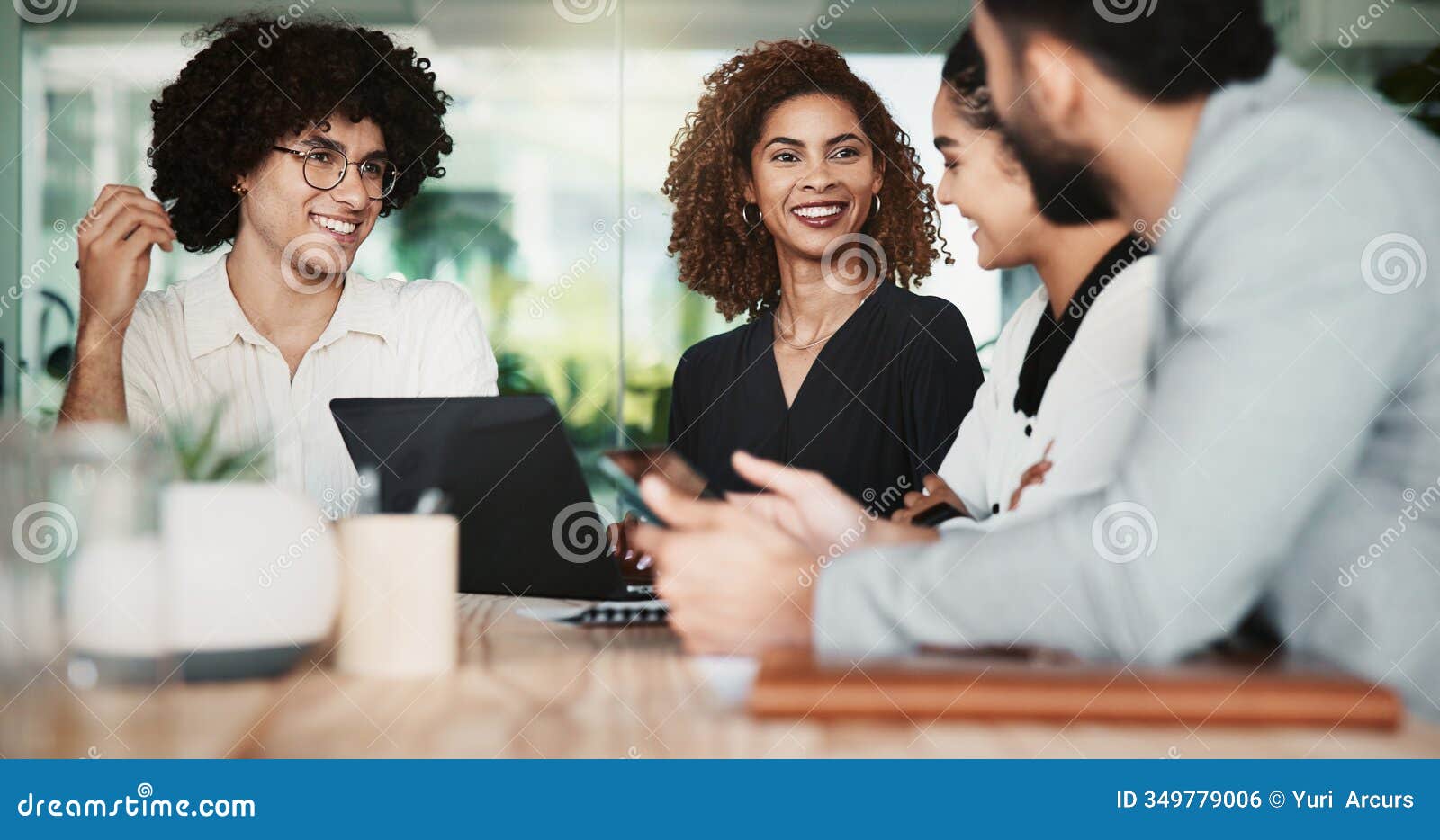 Collaboration, Laptop and Web Development with Business People in ...