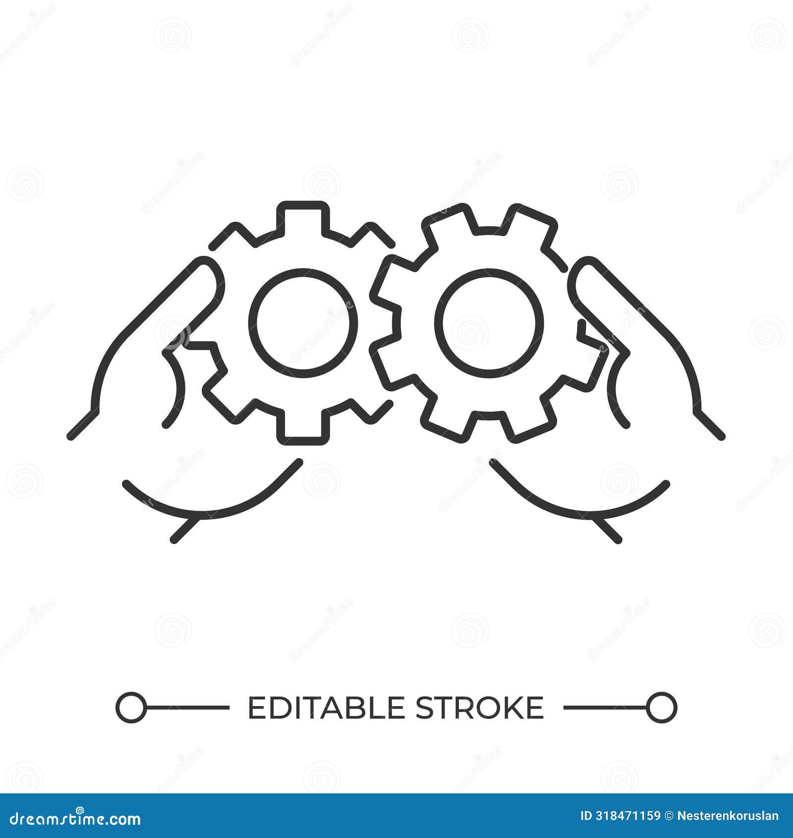 Collaboration linear icon stock vector. Illustration of efficiency ...