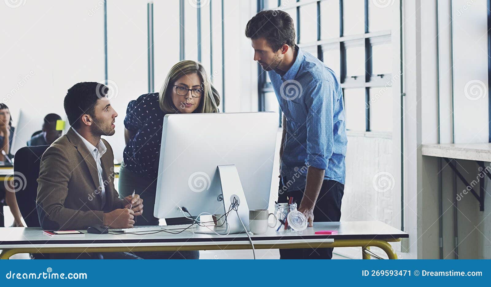 Collaboration, Management and Team Working Together on a Web Design at ...